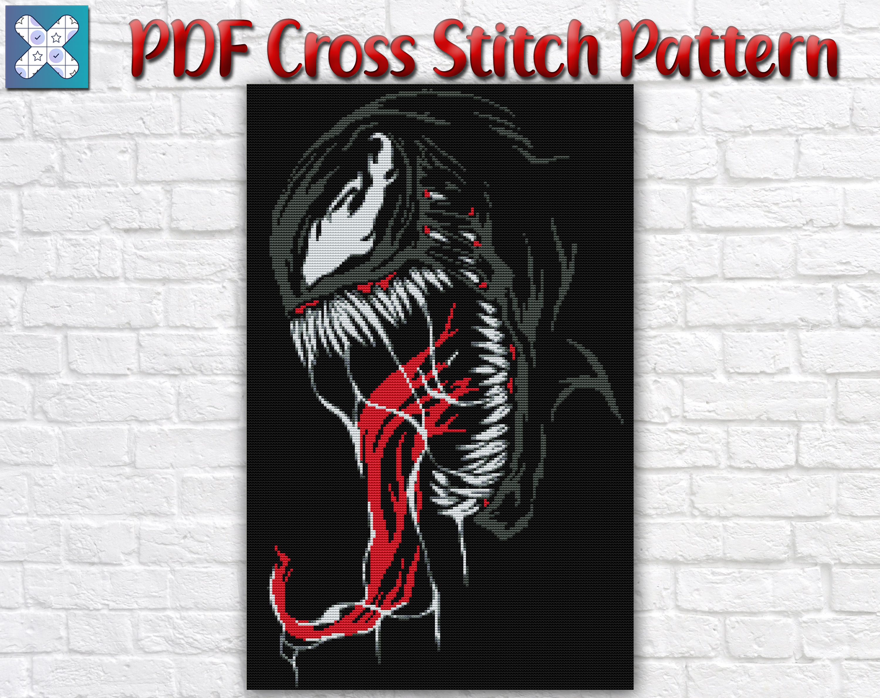 Venom Cross Stitch Pattern / Marvel Cross Stitch Pattern / A | Inspire ...