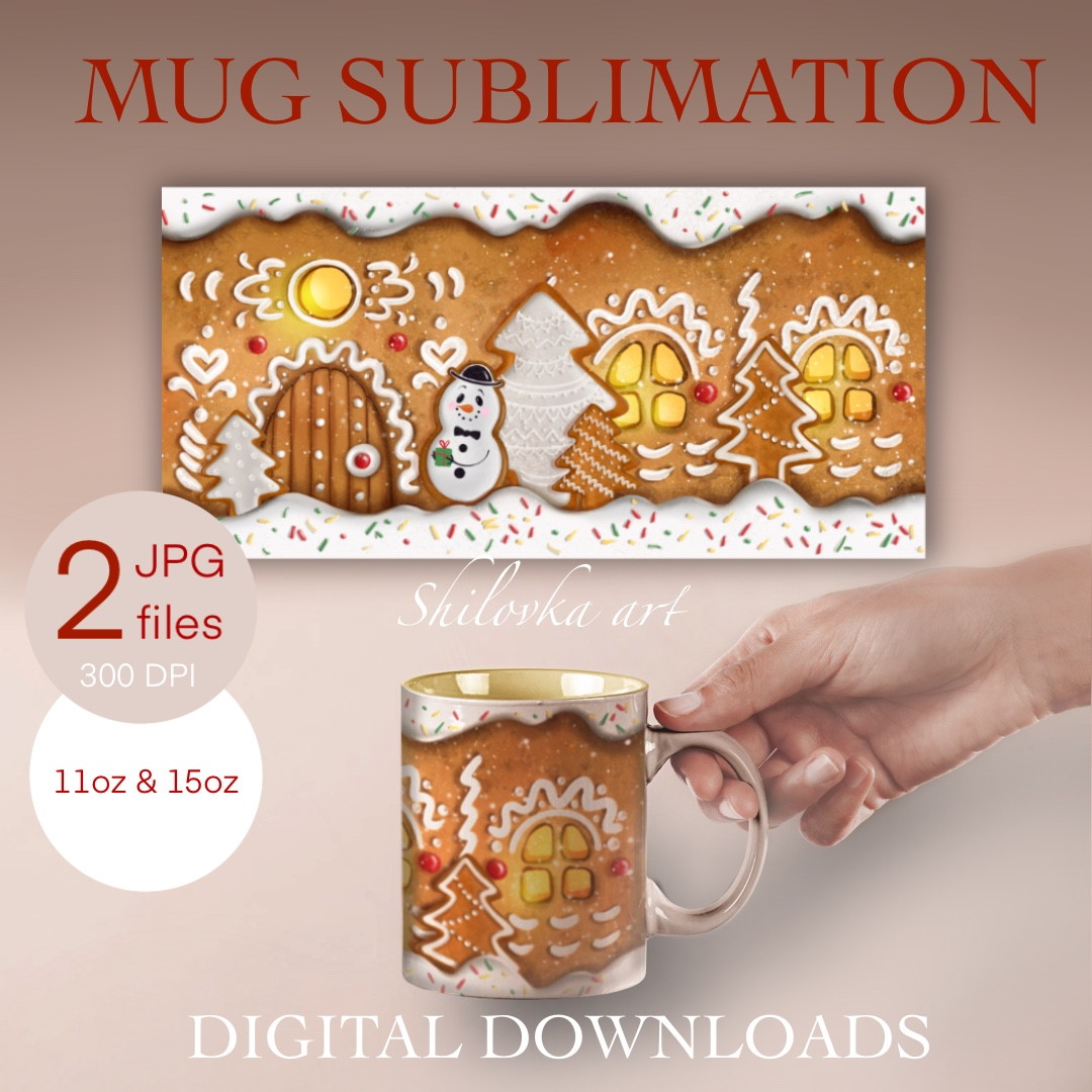 Ginger mug With Merry Christmas wishes. Sublimation 11 and 1 | Inspire ...