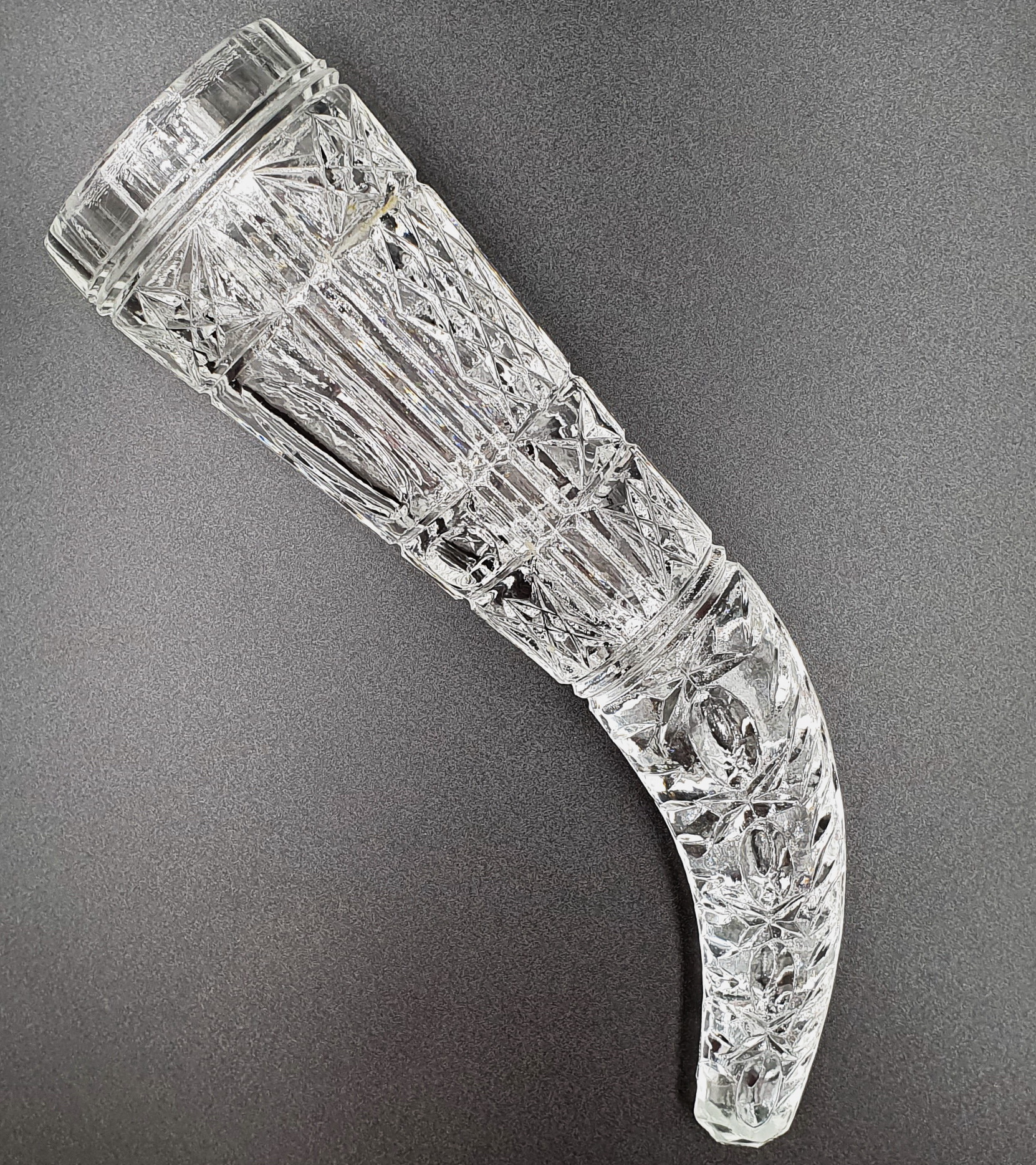 Vintage Crystal Glass Horn Cup USSR 1980s | Inspire Uplift