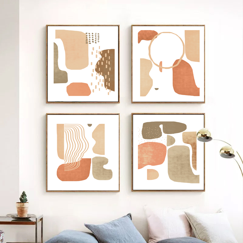 Abstract Art Set Of 4 Prints Scandi Poster Printable Wall Ar - Inspire ...