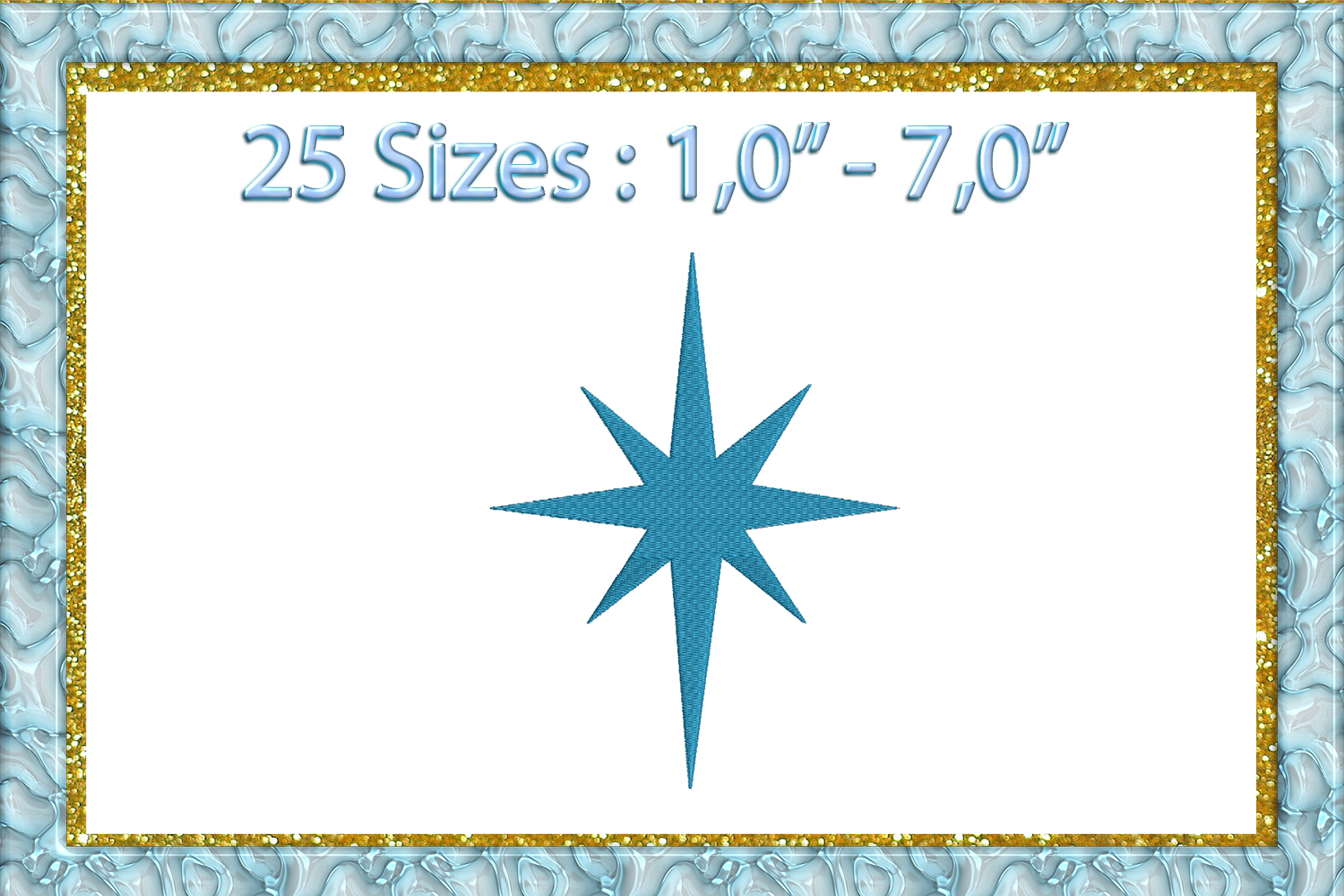 North Star machine embroidery design | Inspire Uplift