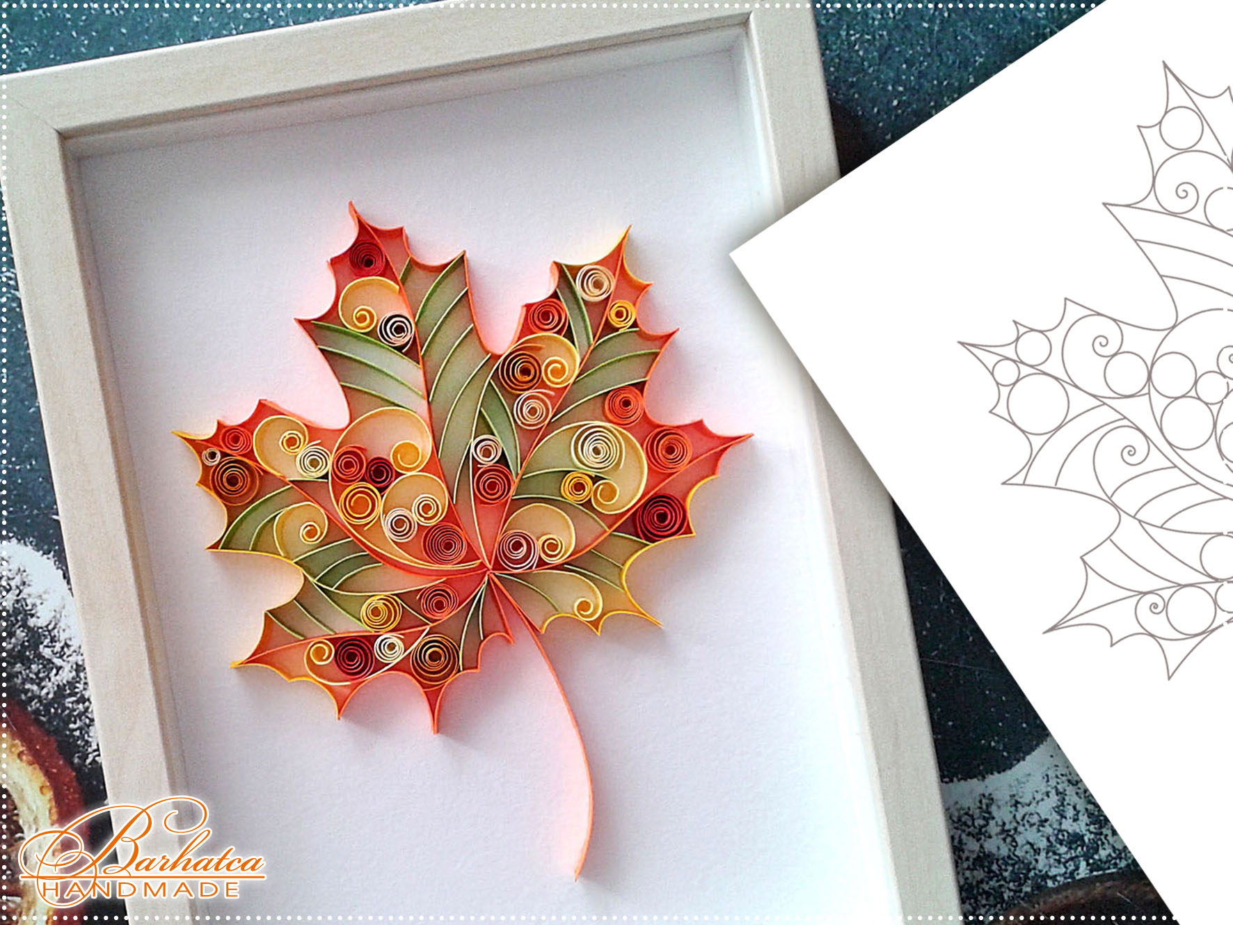 Quilling Pattern Autumn Maple Leaf, Template Quilling Autumn | Inspire ...