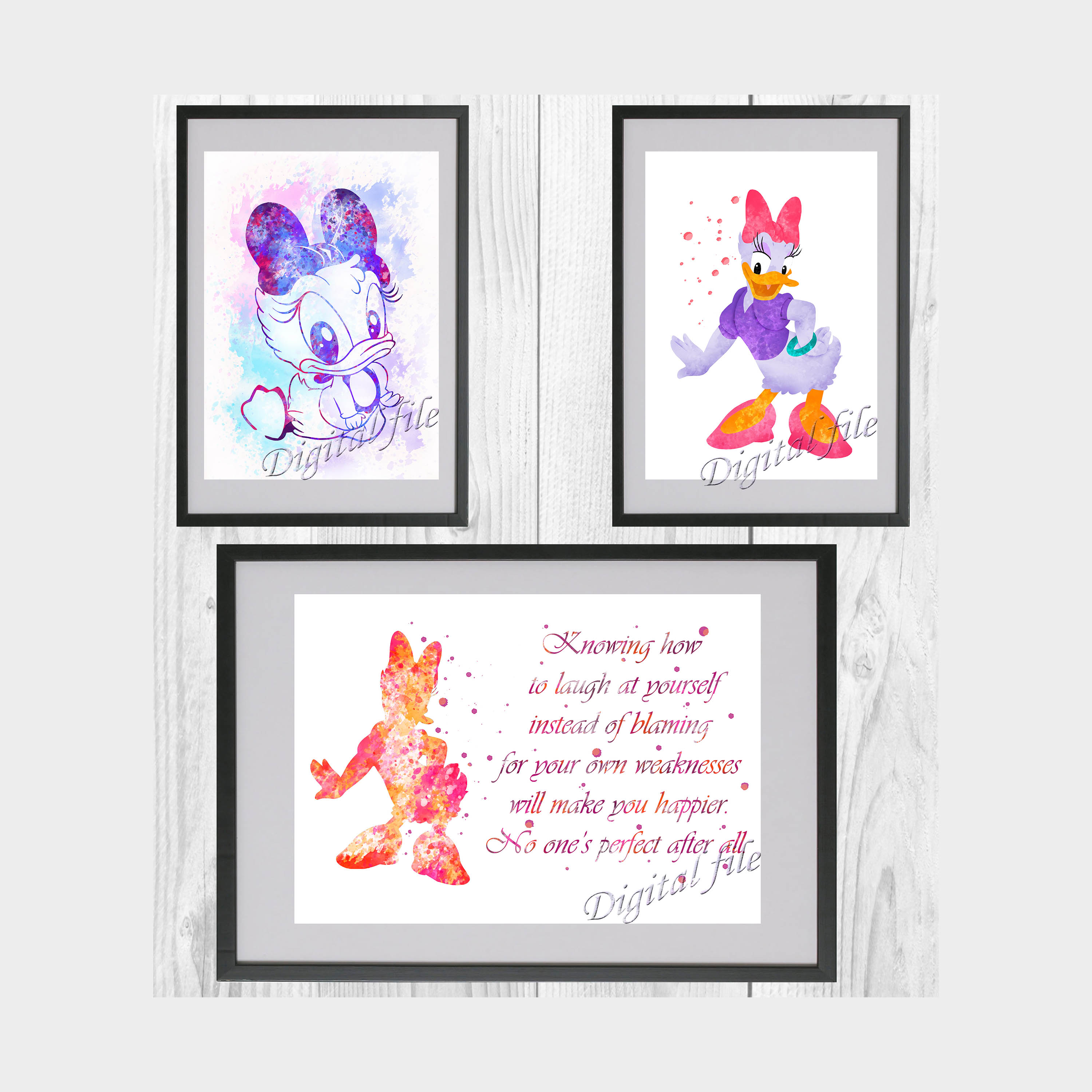 Daisy Duck Disney Set Art Print Digital Files nursery room w | Inspire ...