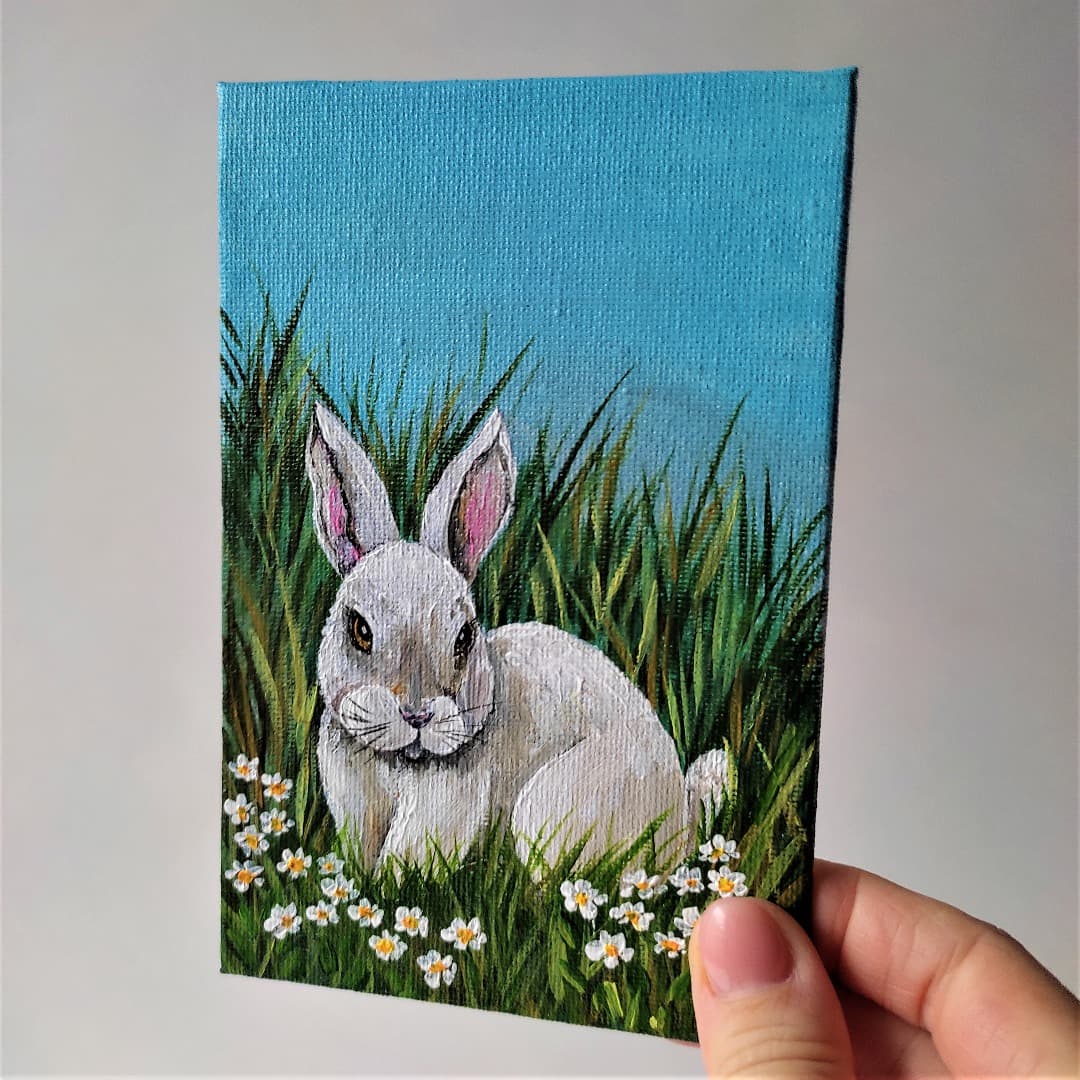 White Rabbit Painting
