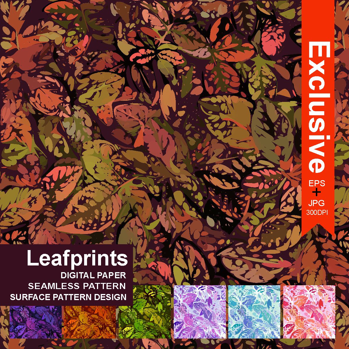 Seamless Abstract Leaf Pattern Textile Design Exclusive Lice - Inspire ...