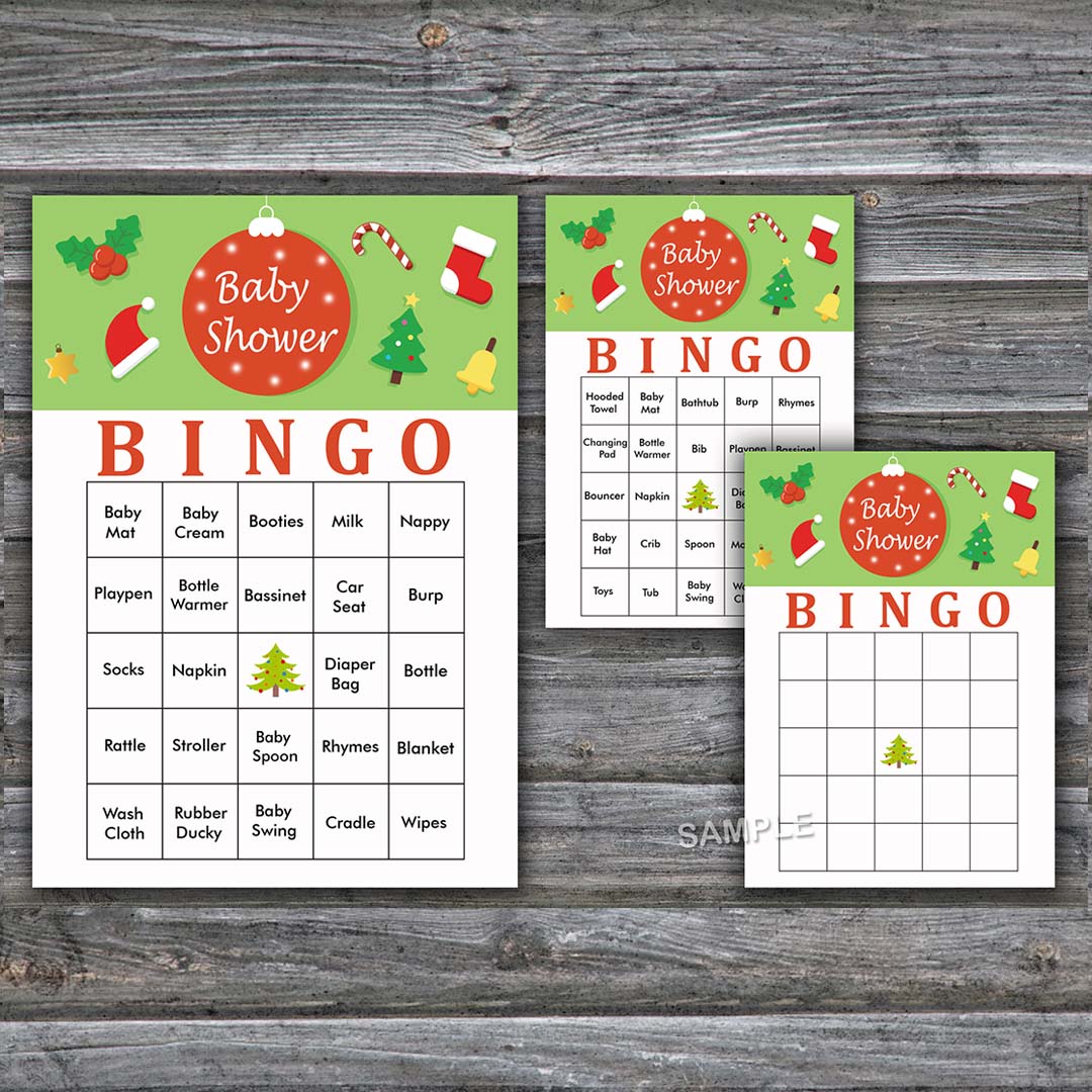 60 Christmas toys Baby Shower Bingo Cards,Christmas Baby Sho - Inspire ...