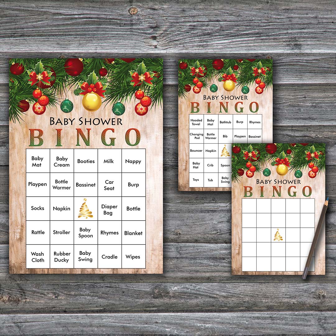 60 Christmas toys Baby Shower Bingo Cards,Christmas Baby Sho - Inspire ...