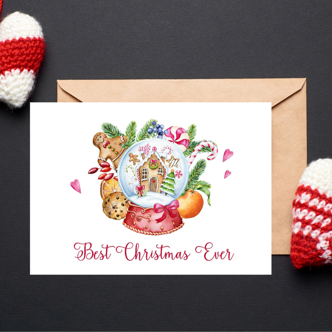 Best Christmas ever card, holiday greetings, instant downloa | Inspire ...
