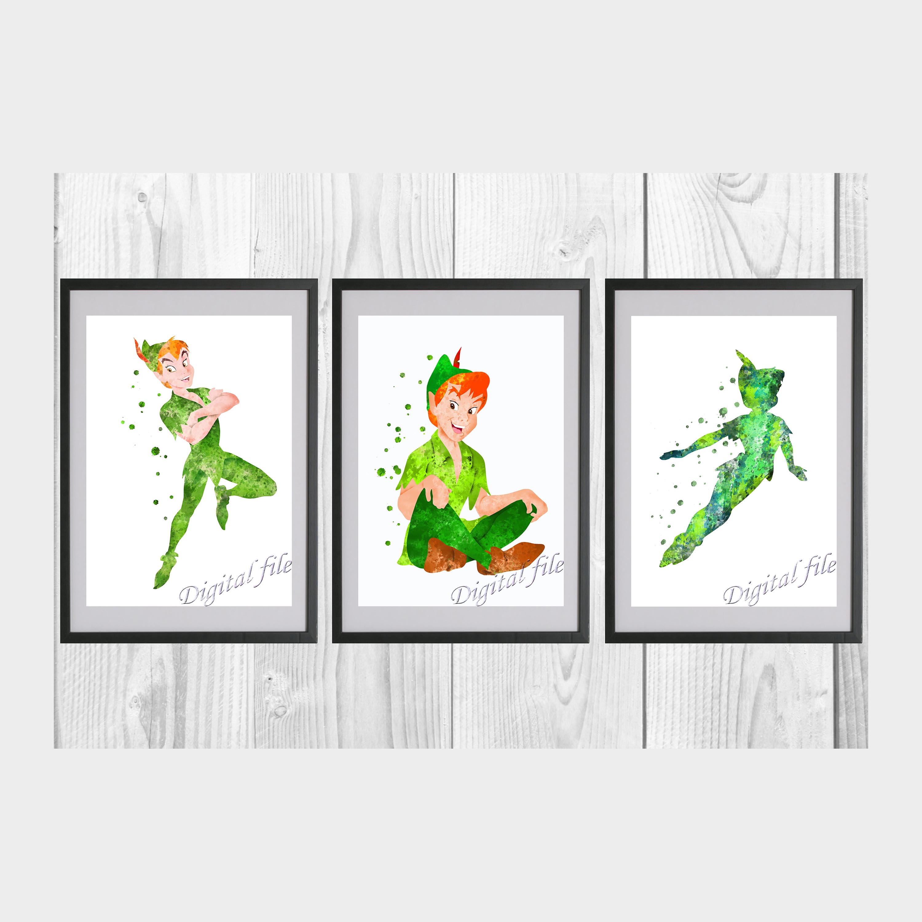 Peter Pan Disney Set Art Print Digital Files nursery room wa - Inspire ...