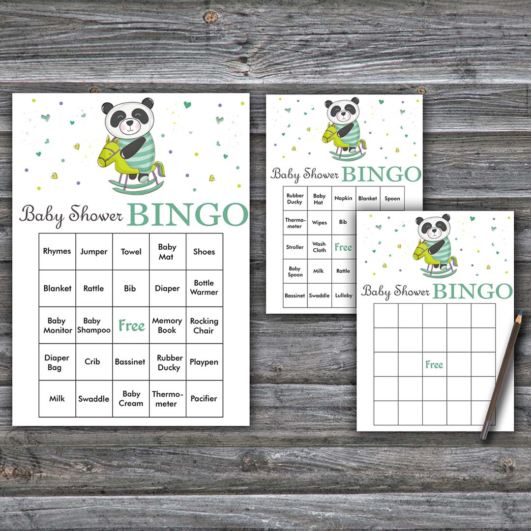 Baby Panda Baby Shower Bingo Cards,Jungle Baby Shower Bingo - Inspire ...
