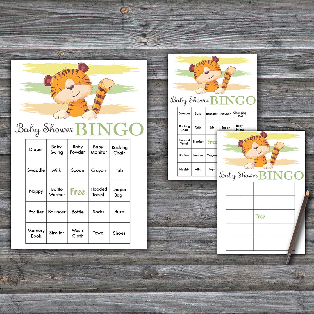 Tiger Baby Shower Bingo Cards,Tiger Baby Shower Bingo Games, | Inspire ...