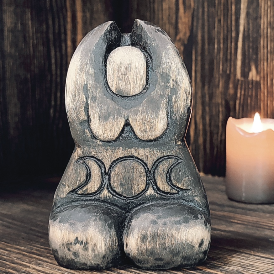 Goddess statue Triple moon Moon phase art Yggdrasil Gaia Wit | Inspire ...