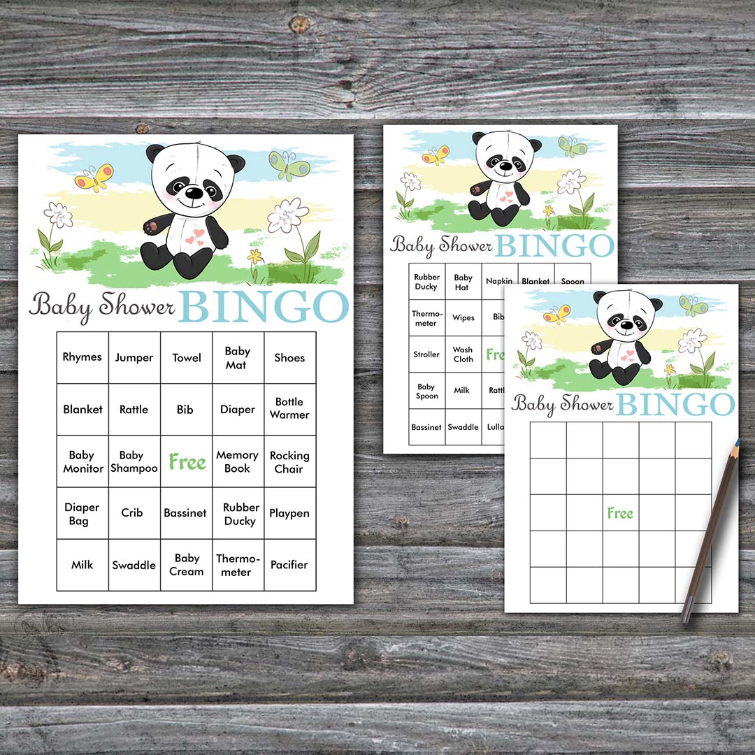 Baby Panda Baby Shower Bingo Cards,Jungle themed Baby Shower | Inspire ...