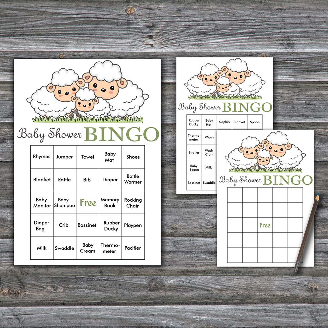 Cute Lambs Baby Shower Bingo Cards,Lamb Baby Shower Bingo Ga - Inspire ...
