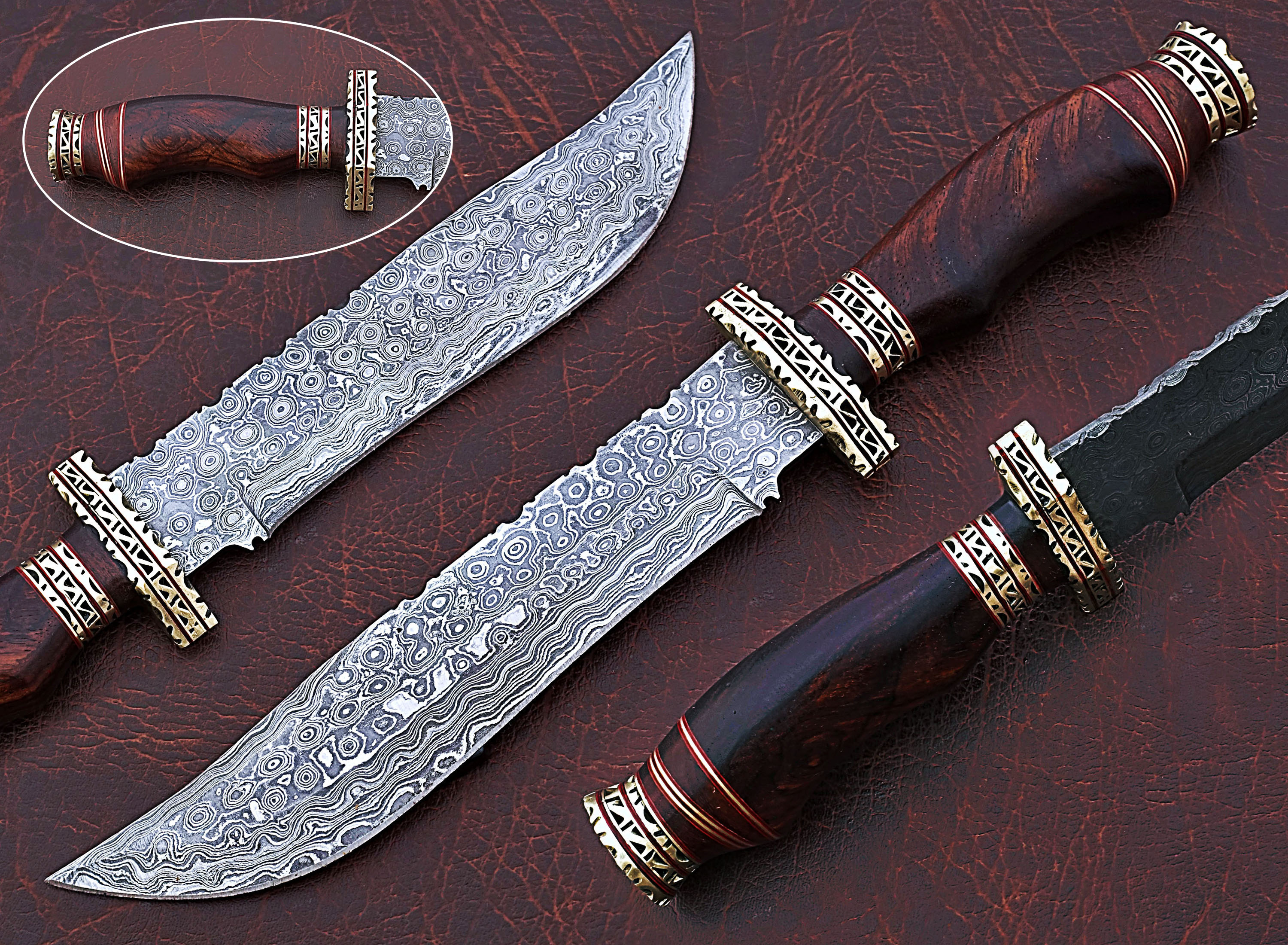 Damascus Hunting Knife, Damascus Fixed Blade Knife, Damascus | Inspire ...