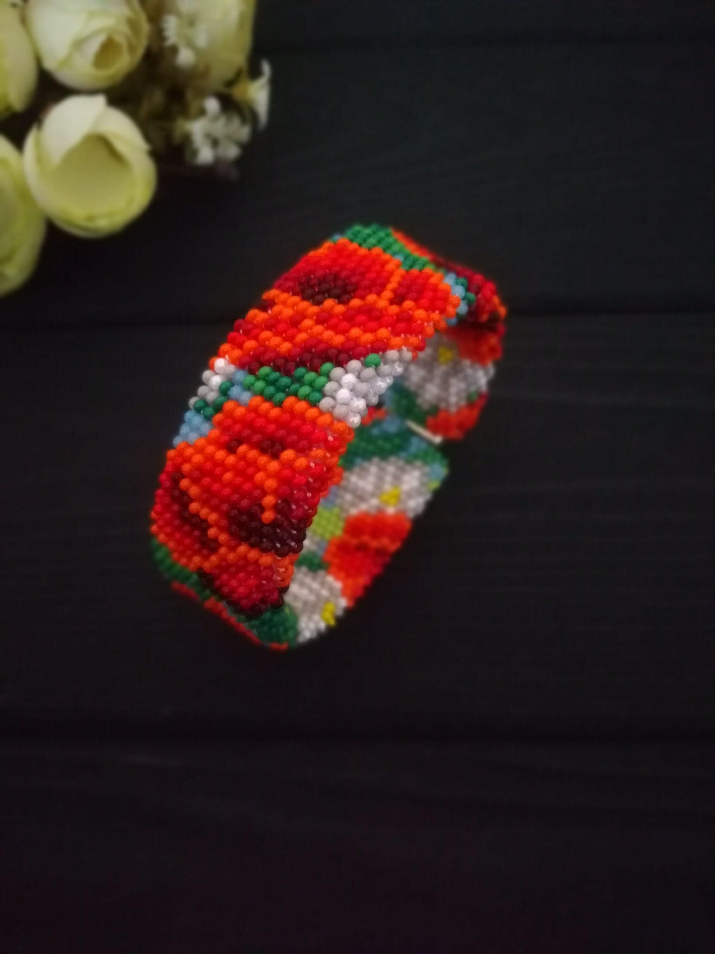 Glass Seed Bead Crochet Bracelet , Beaded Bracelet | Inspire Uplift