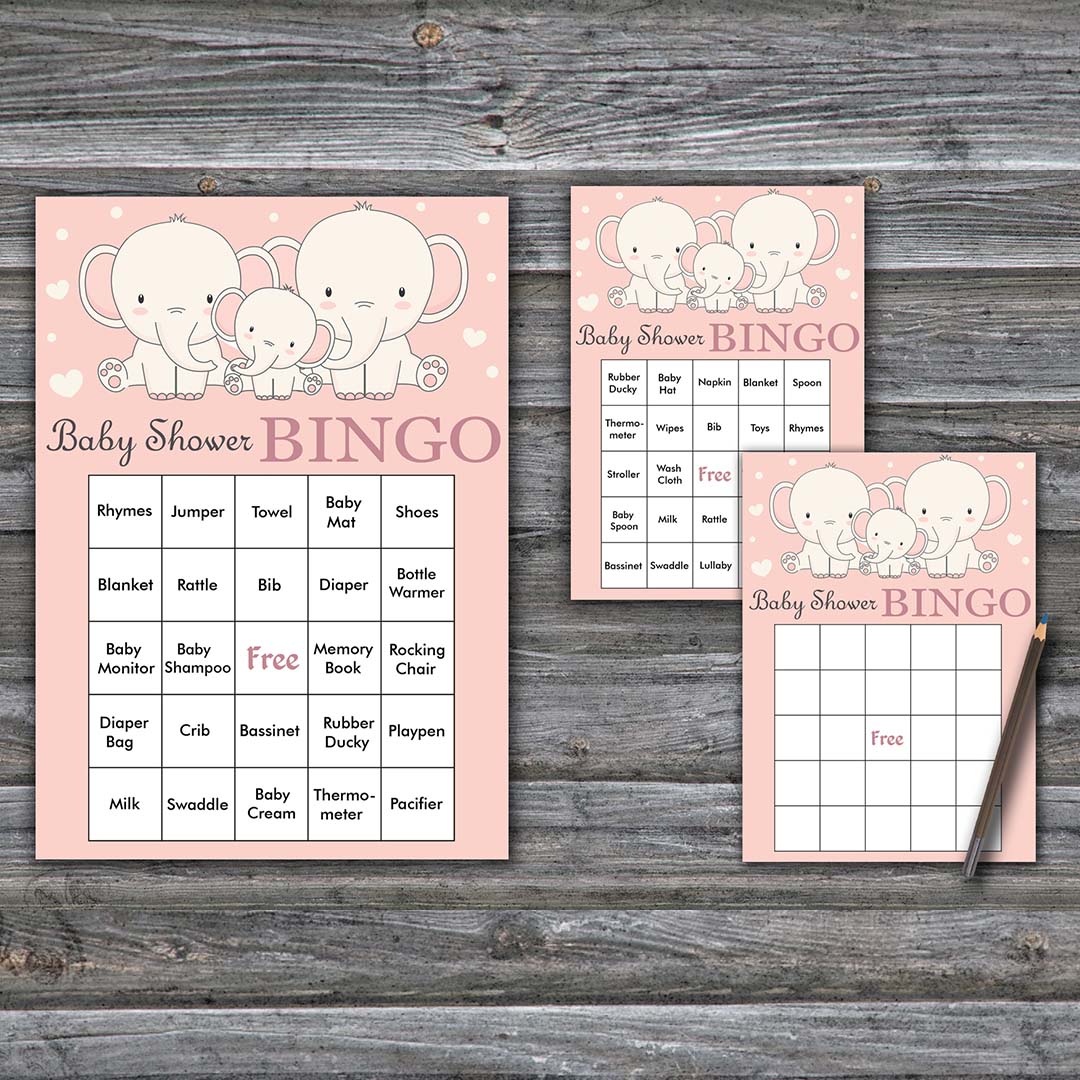 Elephant Baby Shower Bingo Cards,Elephant Baby Shower Bingo | Inspire ...