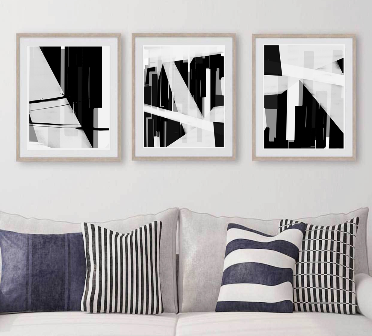 Abstract Black Art Printable Art Set Of 3 Prints Large Artwo - Inspire ...