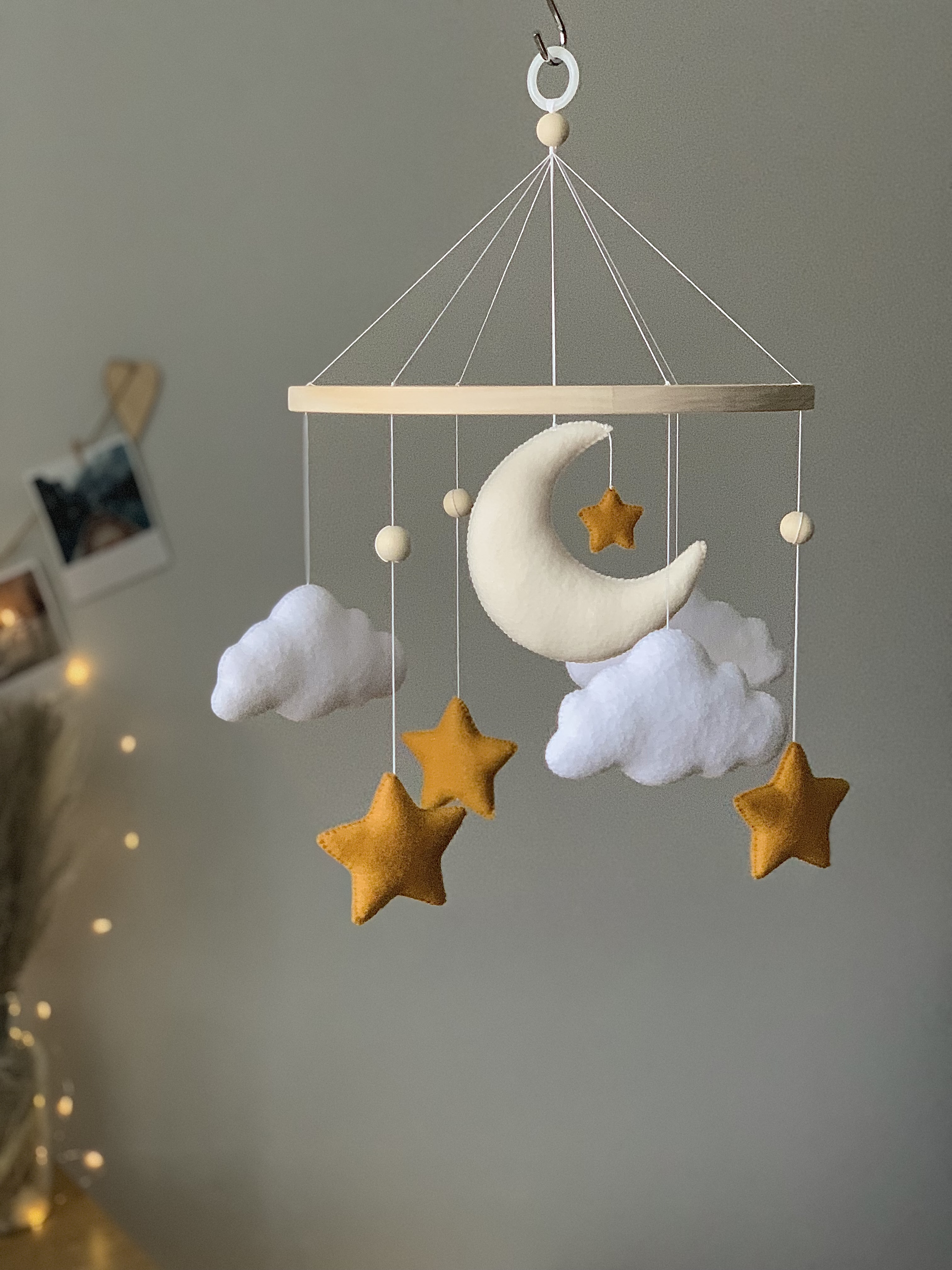 Neutral baby mobile moon, baby mobile clouds and stars, nurs - Inspire ...