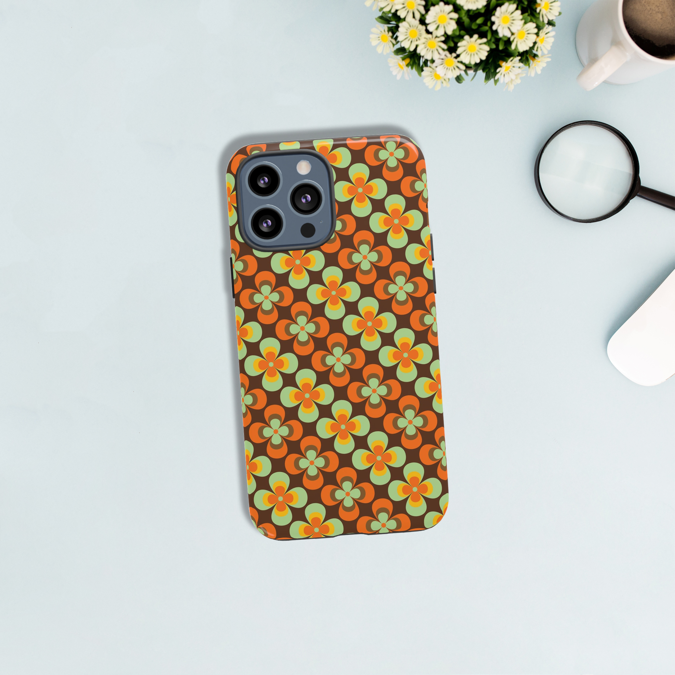 Tough Retro Floral 70s Groovy Case for iPhone 14 13 Case iPh - Inspire ...