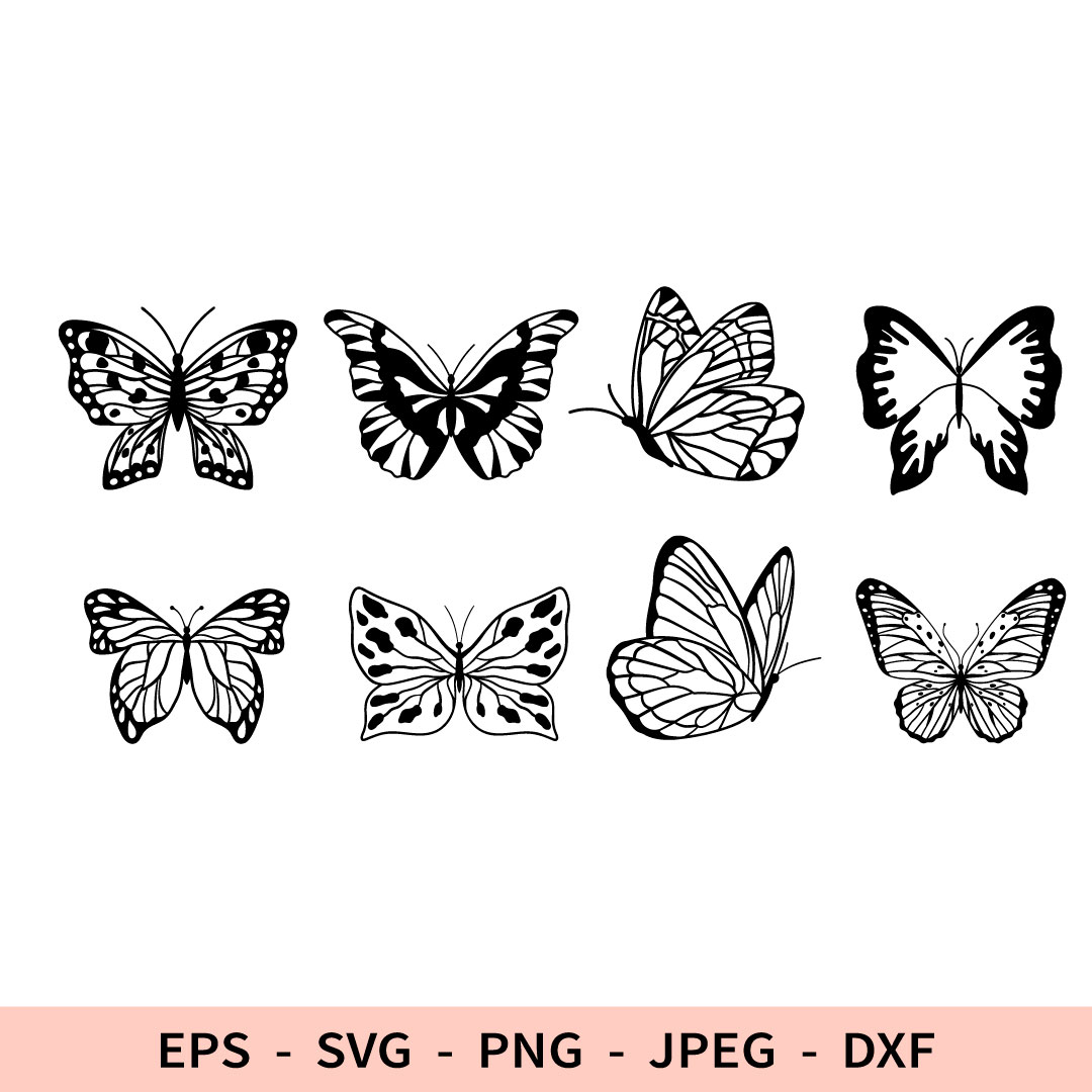 Butterfly Svg Outline Moth File for Cricut Dxf Laser Set | Inspire Uplift
