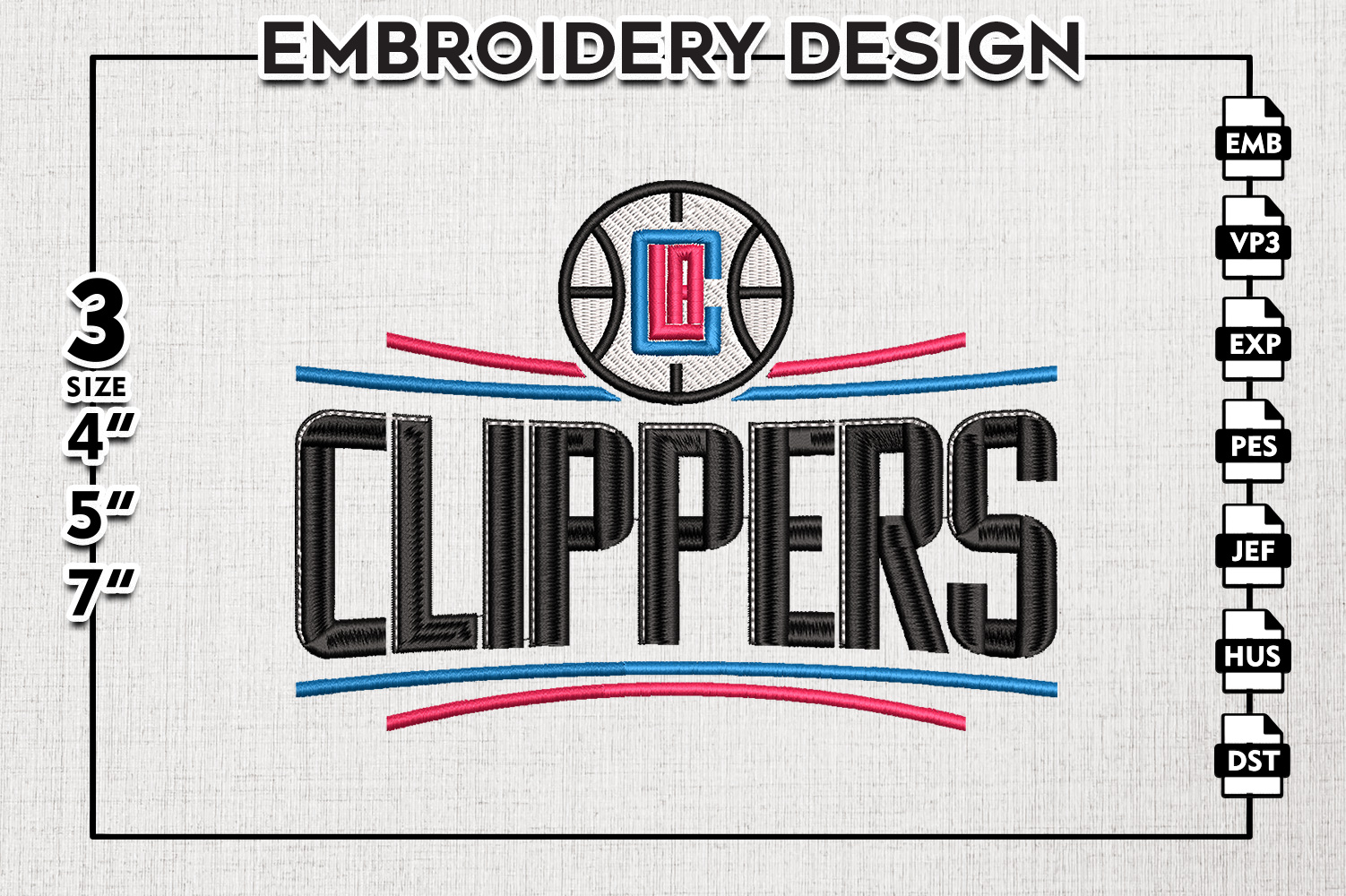 Los Angeles Clippers Embroidery Design, Los Angeles Clippers | Inspire ...