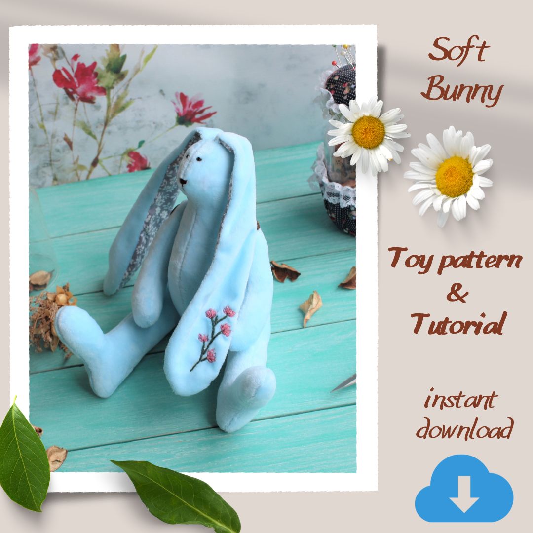 Stuffed animal pattern – Bunny Toy sewing pattern and video - Inspire ...