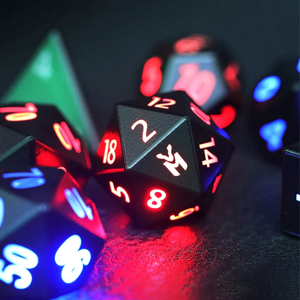 7Pcs Light Up Dice With Charging Box | Inspire Uplift