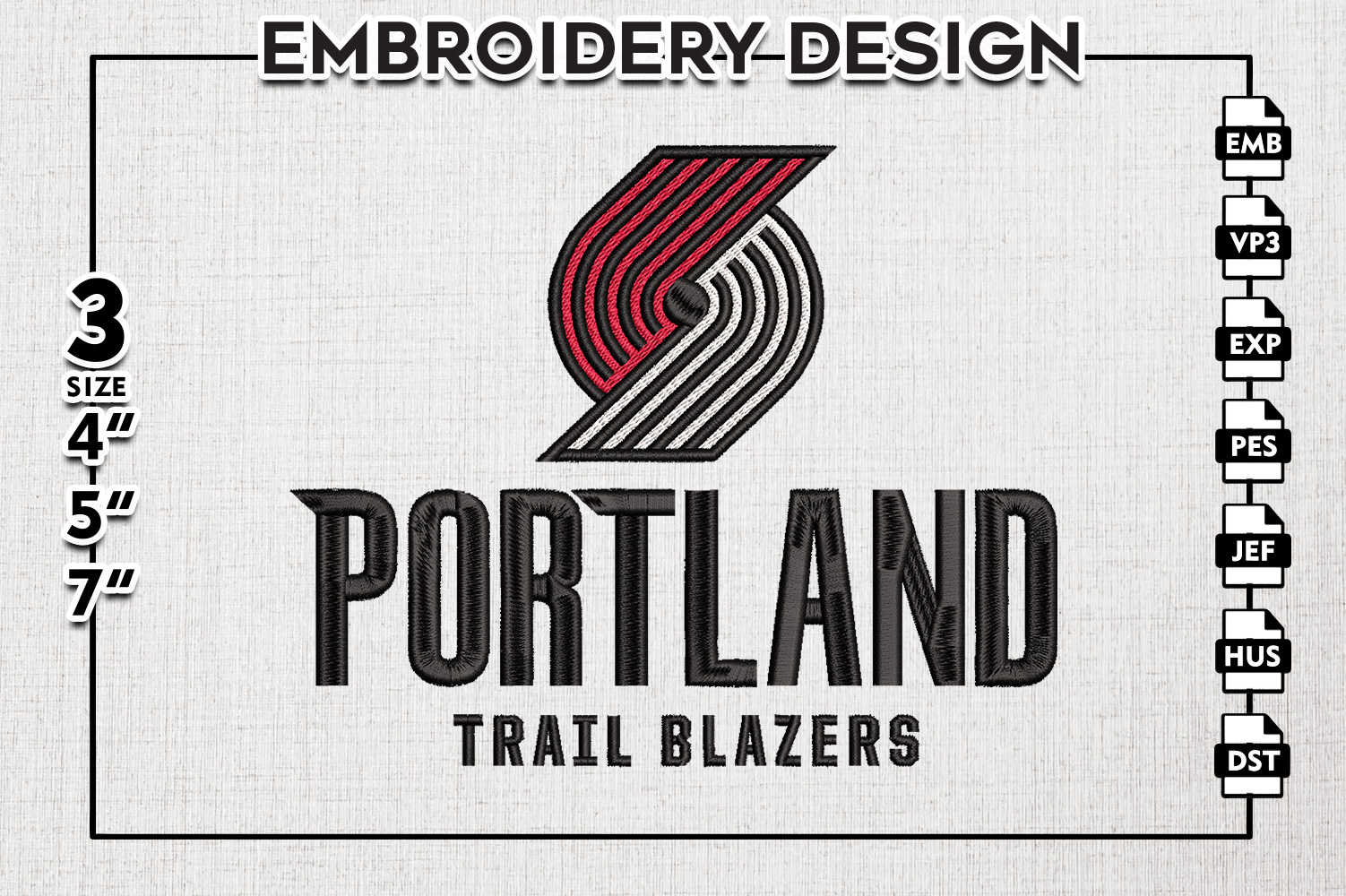 Portland Trail Blazers Embroidery Design, Portland Trail Bla - Inspire ...