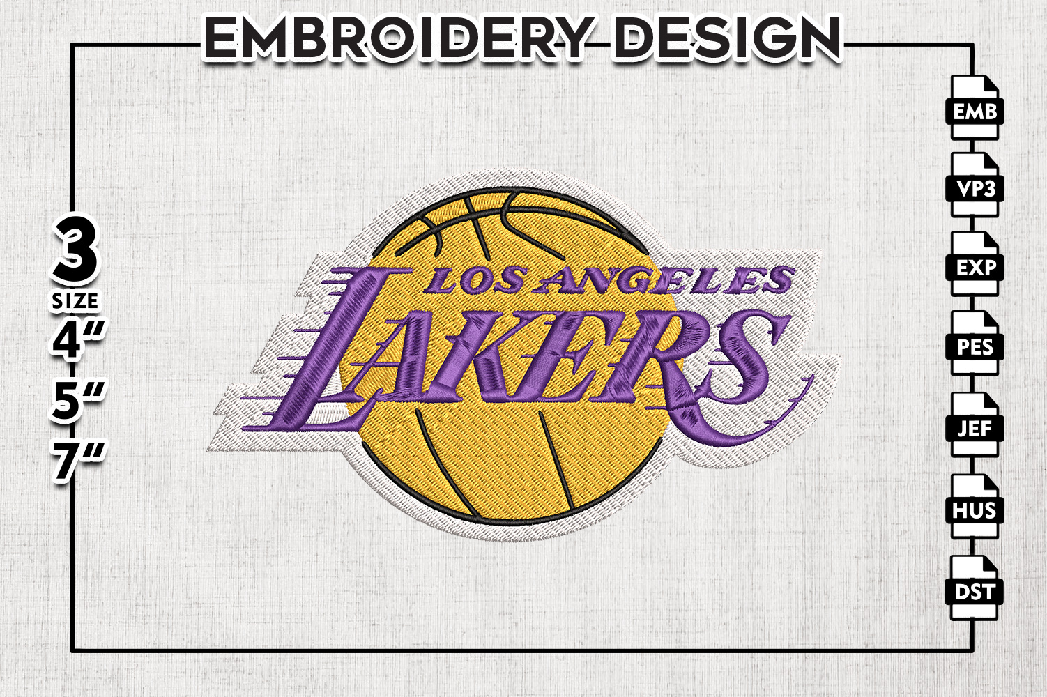 Los Angeles Lakers Embroidery Design, Los Angeles Lakers Log | Inspire ...