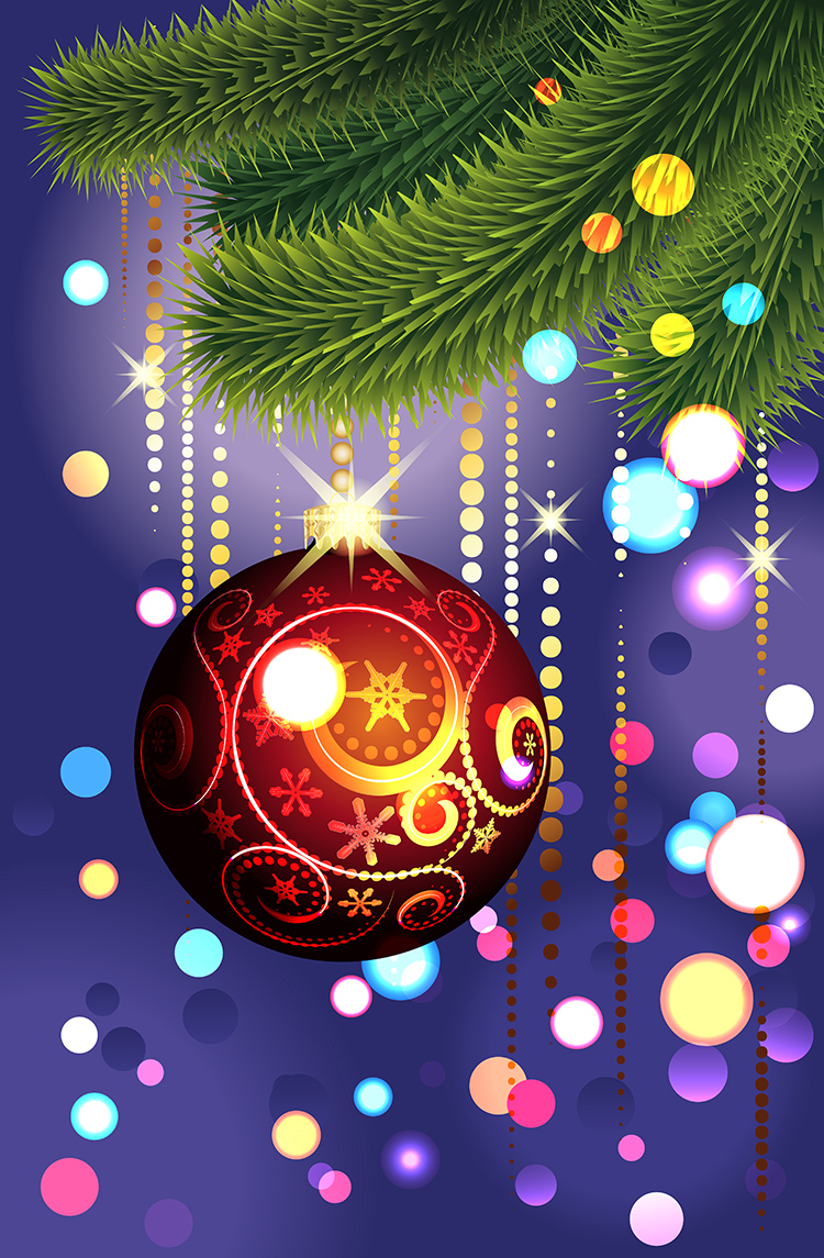 Red Christmas Ball and Branches | Inspire Uplift