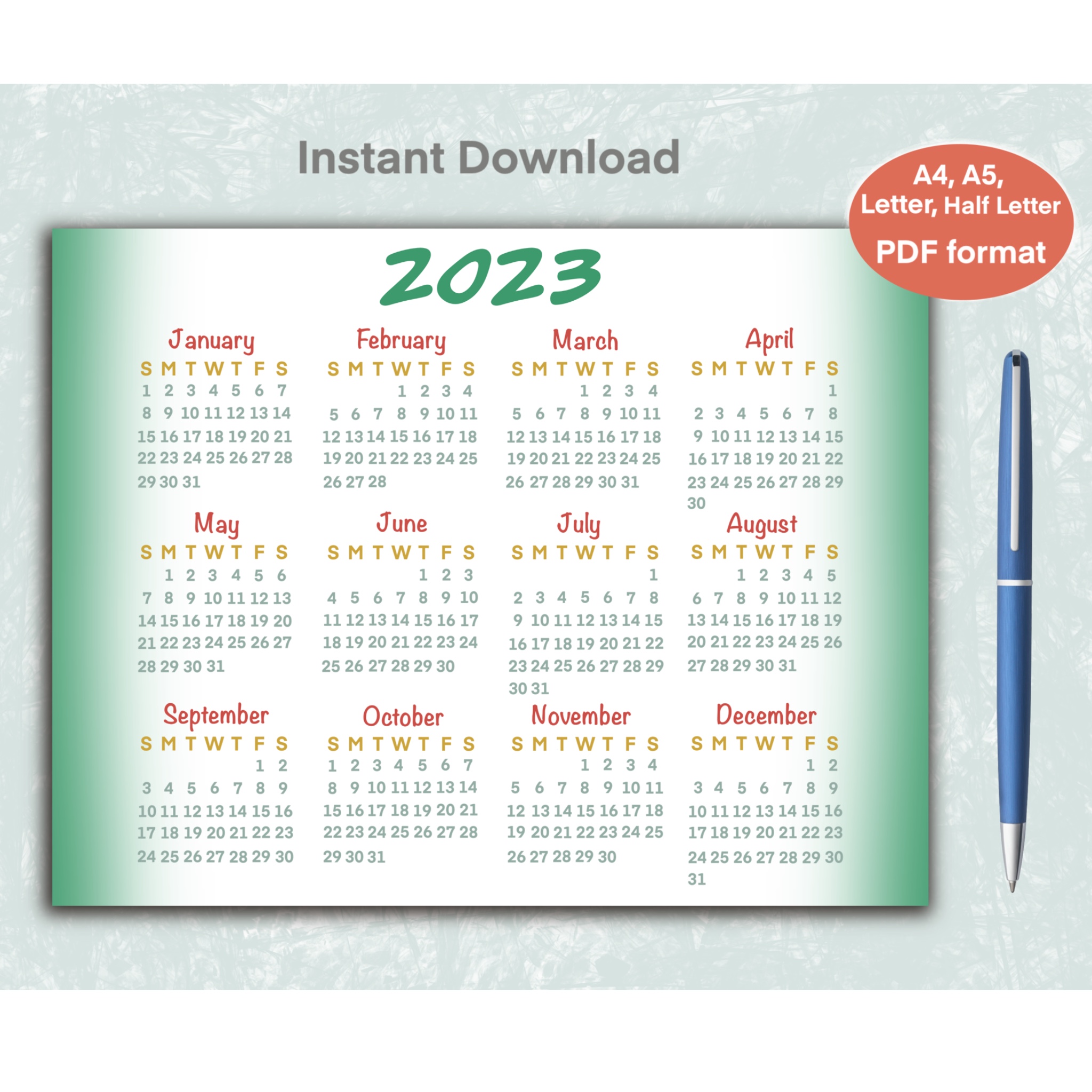 Printable Calendar, Printable Calendar 2023, Printable Plann | Inspire ...