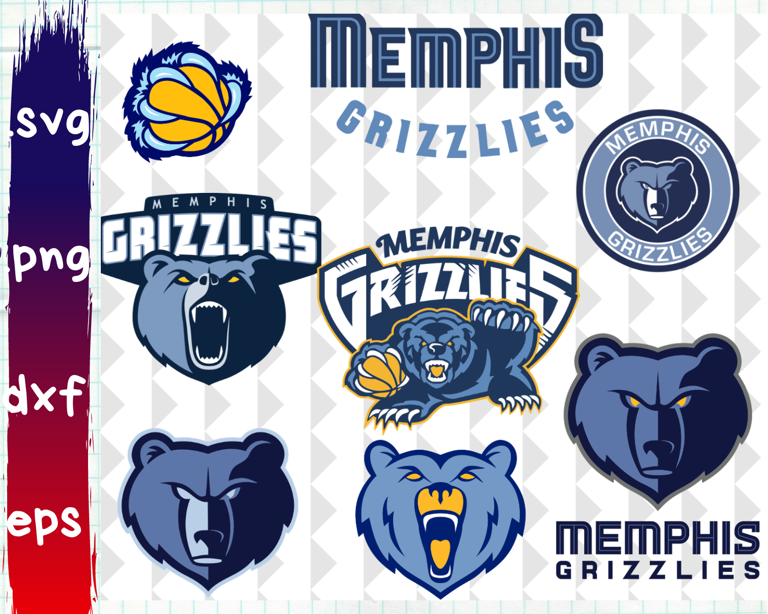 Big SVG Bundle, Digital Download, Memphis Grizzlies svg, Mem | Inspire ...