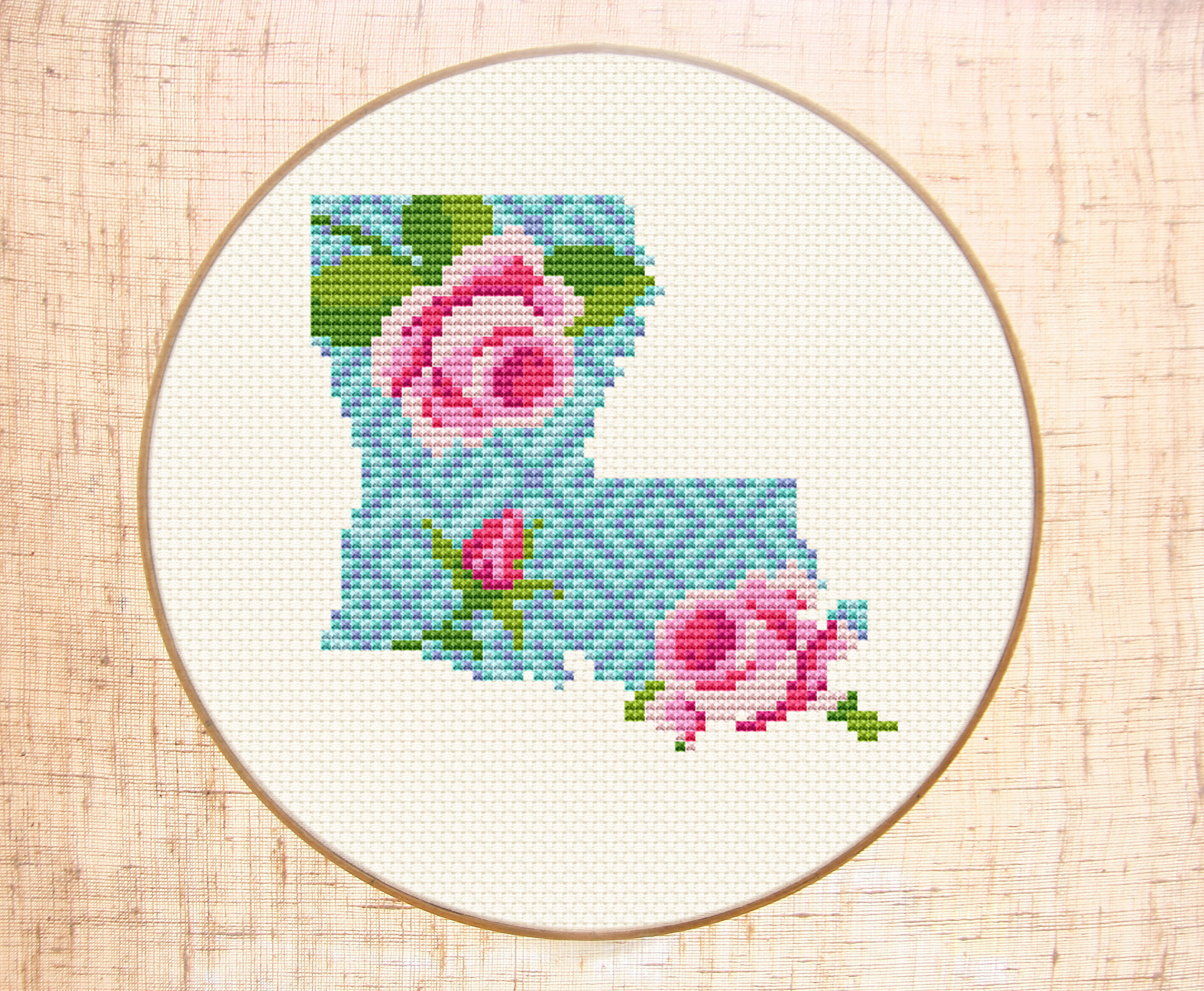 Louisiana cross stitch pattern Map cross stitch State cross | Inspire ...