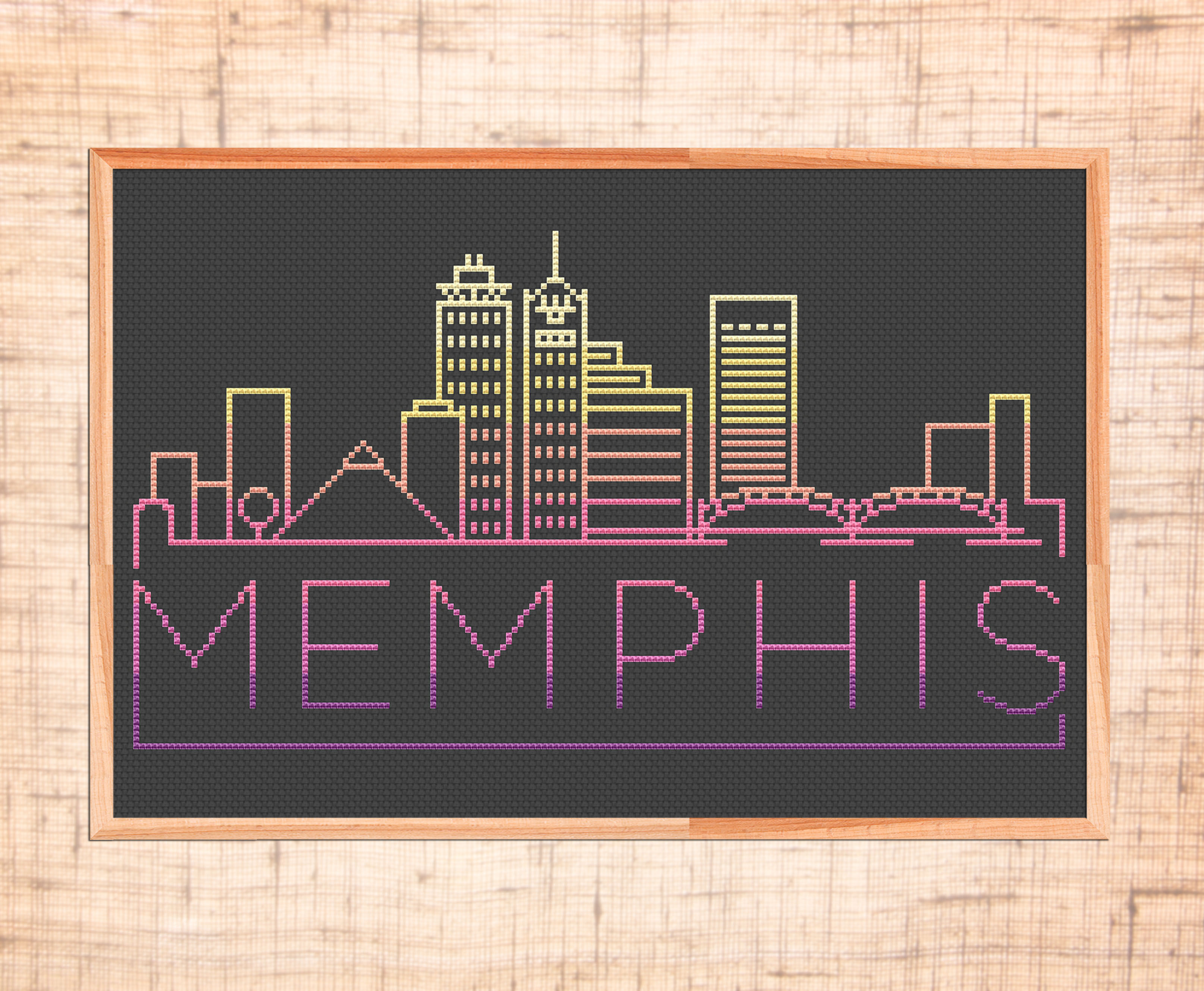 Memphis cross stitch pattern City cross stitch Easy embroide | Inspire ...