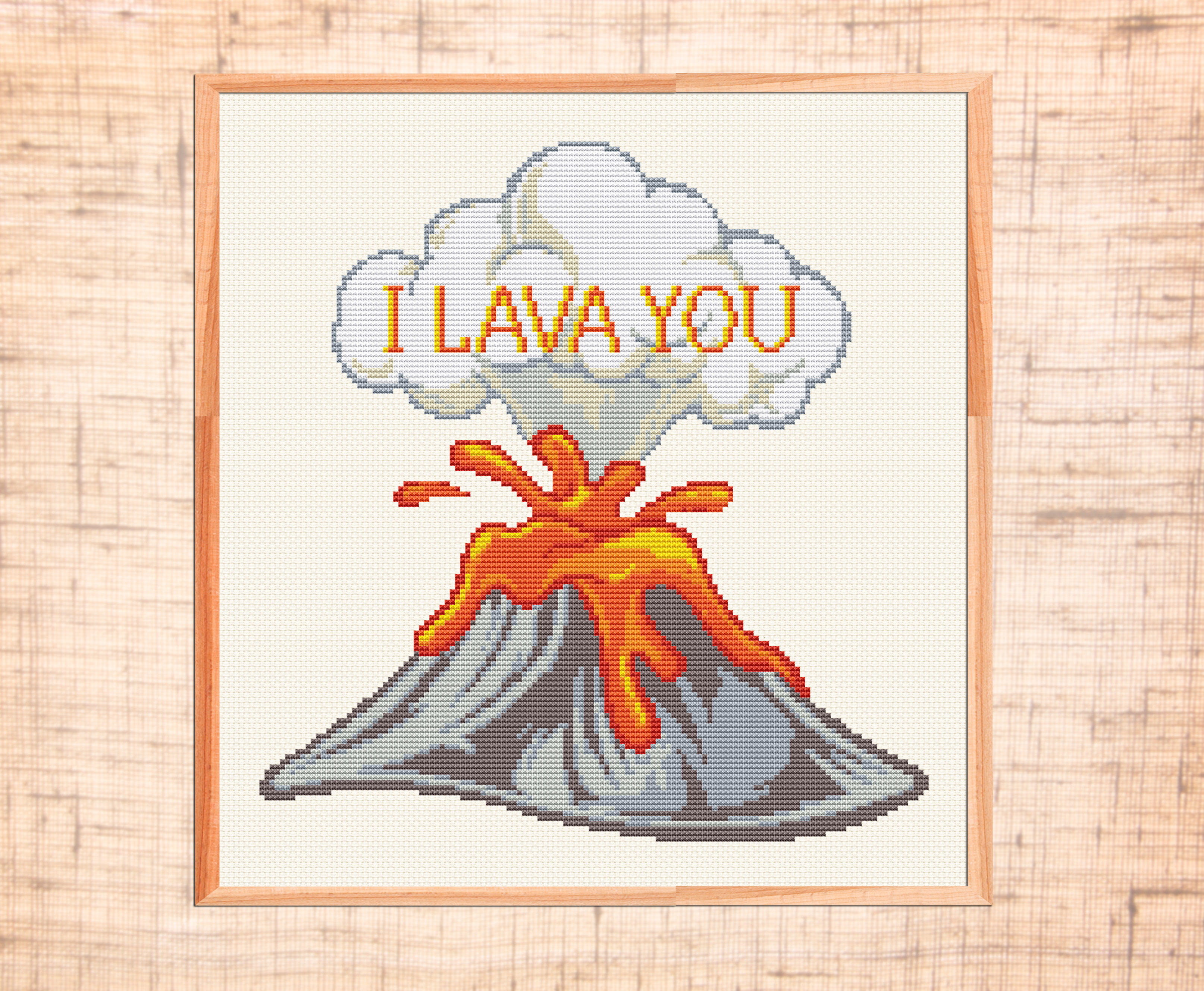 Modern cross stitch pattern I lava you cross stitch PDF Volc | Inspire ...