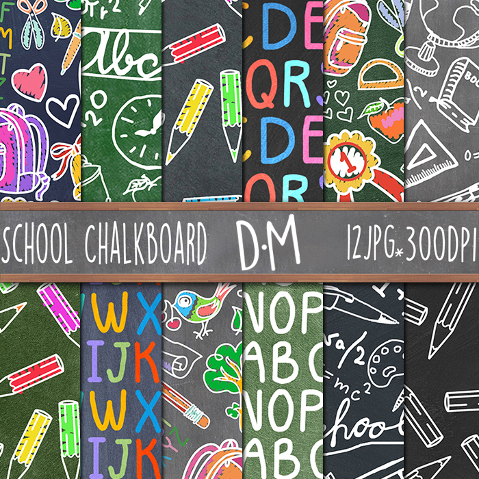 School Chalkboard Seamless Paterns - Inspire Uplift