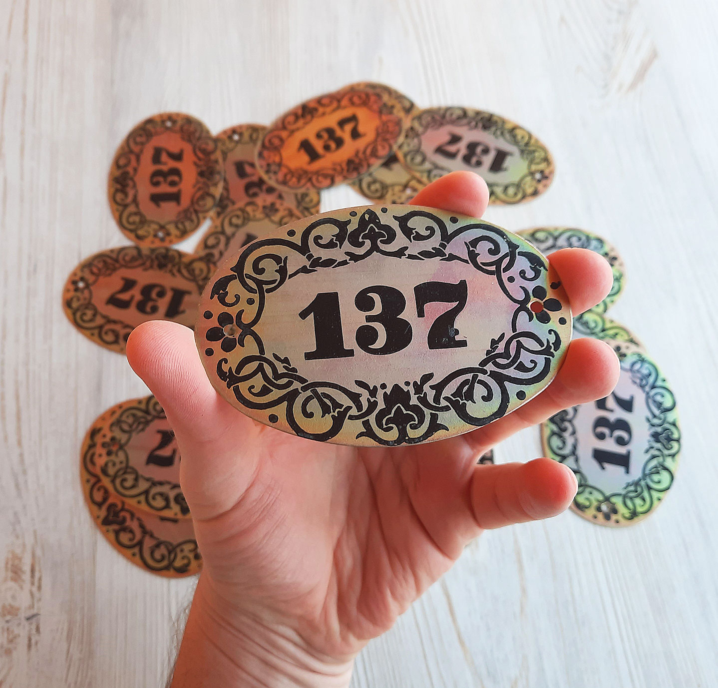 Oval address door number plate 137 - vintage room apt number | Inspire ...