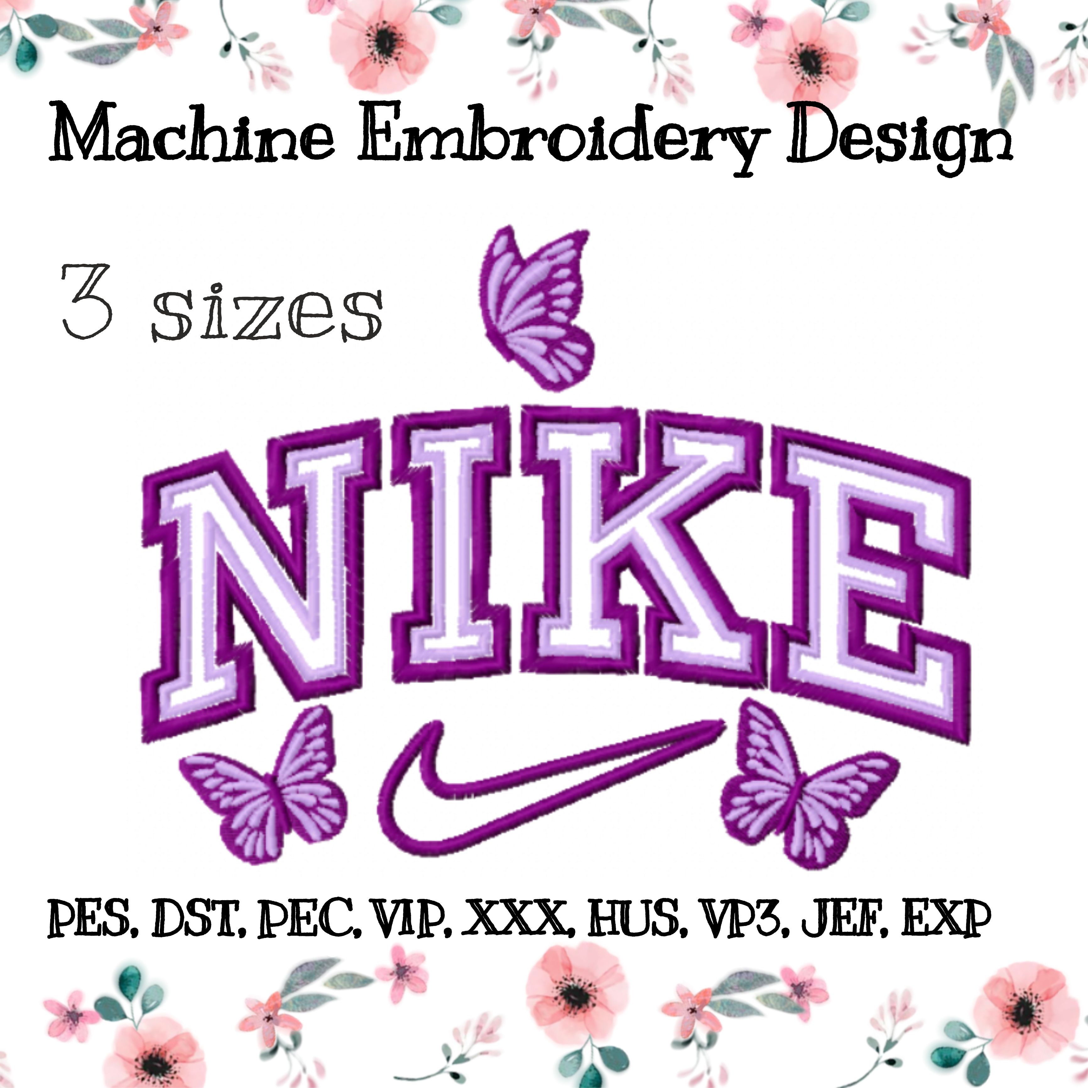 Nike embroidery design with butterflies | Inspire Uplift