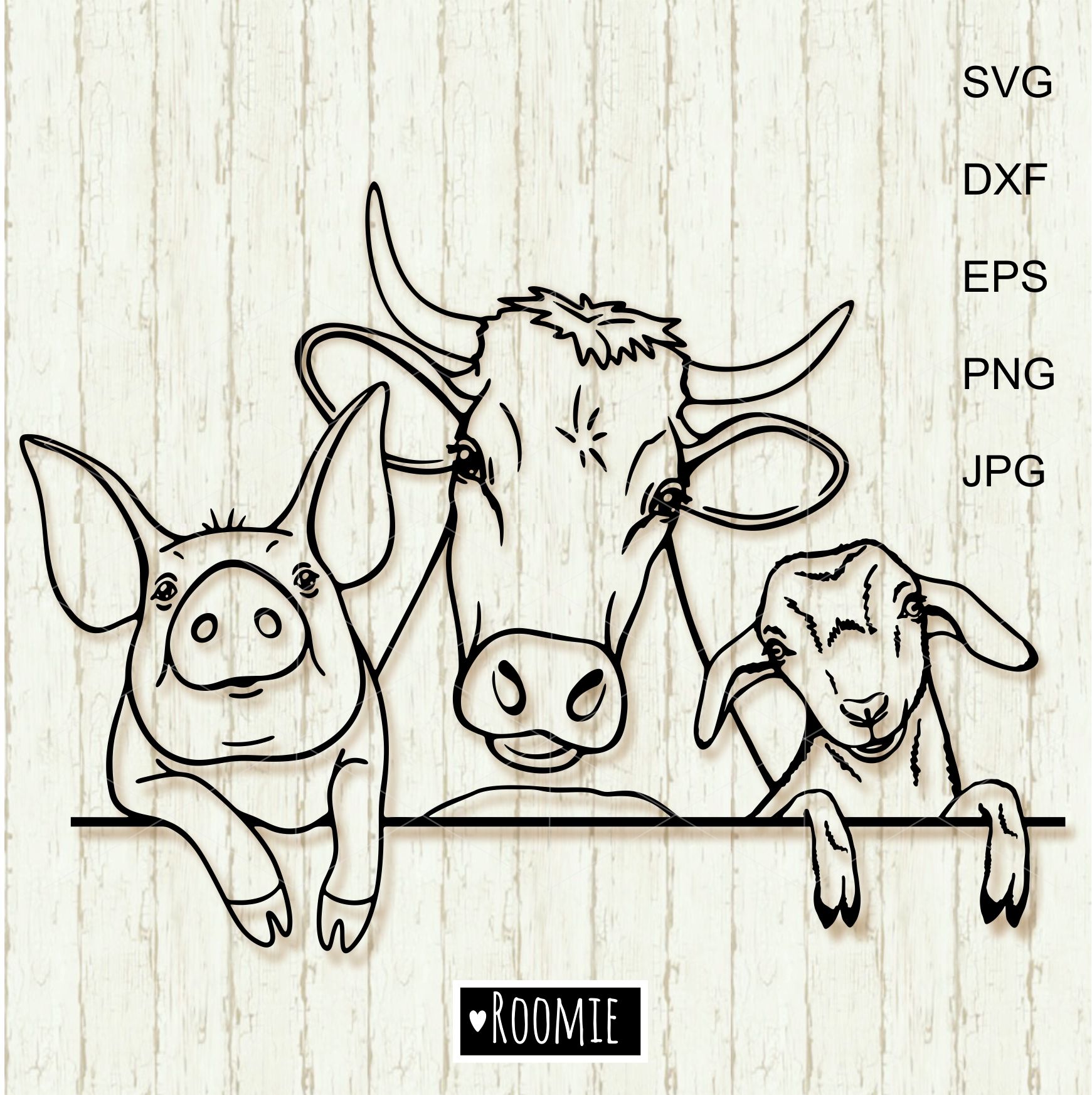 Farm Animals Svg Cricut, Cow Pig Goat Svg, Farmhouse Sign, D | Inspire ...