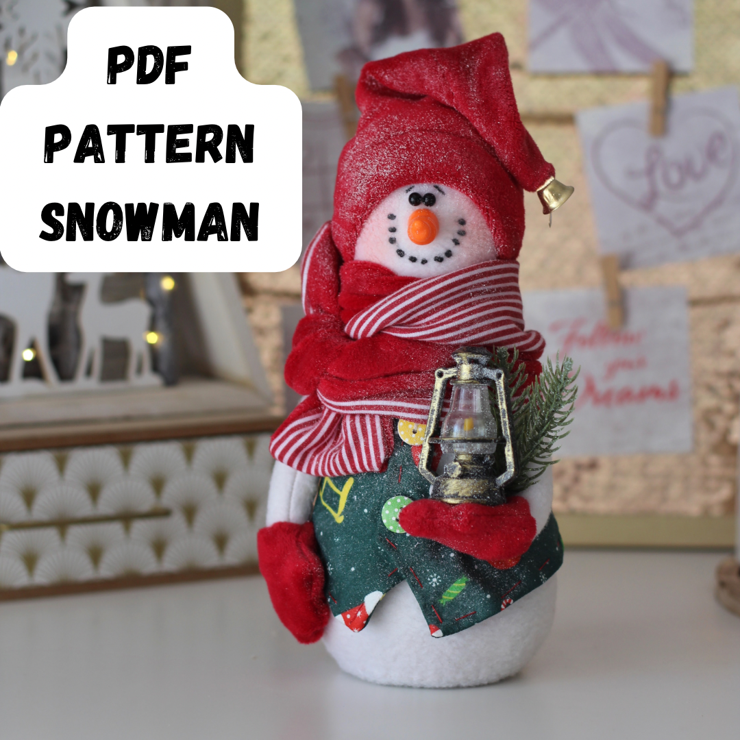 Snowman digital Pattern sewing pdf. Snowman. Holiday diy | Inspire Uplift