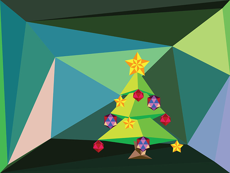 Green Polygonal Christmas Tree design | Inspire Uplift