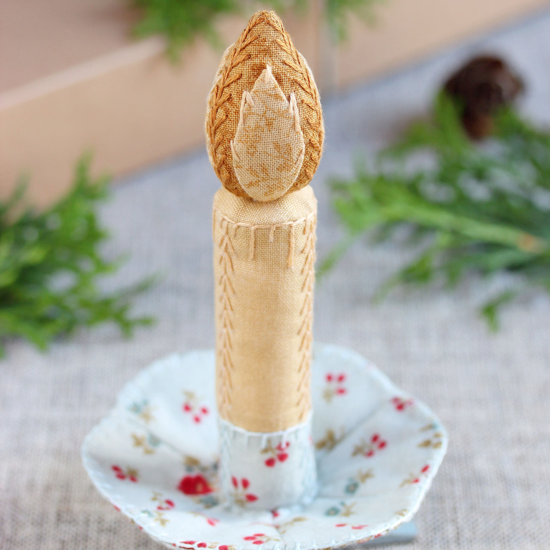 PDF Candle Christmas Ornament Sewing Pattern | Inspire Uplift