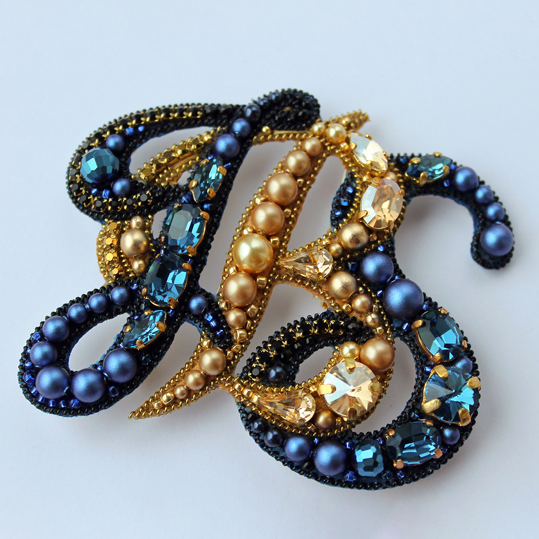 Custom Name Pin Handmade. Embroidered Letter Brooch. Initial | Inspire ...