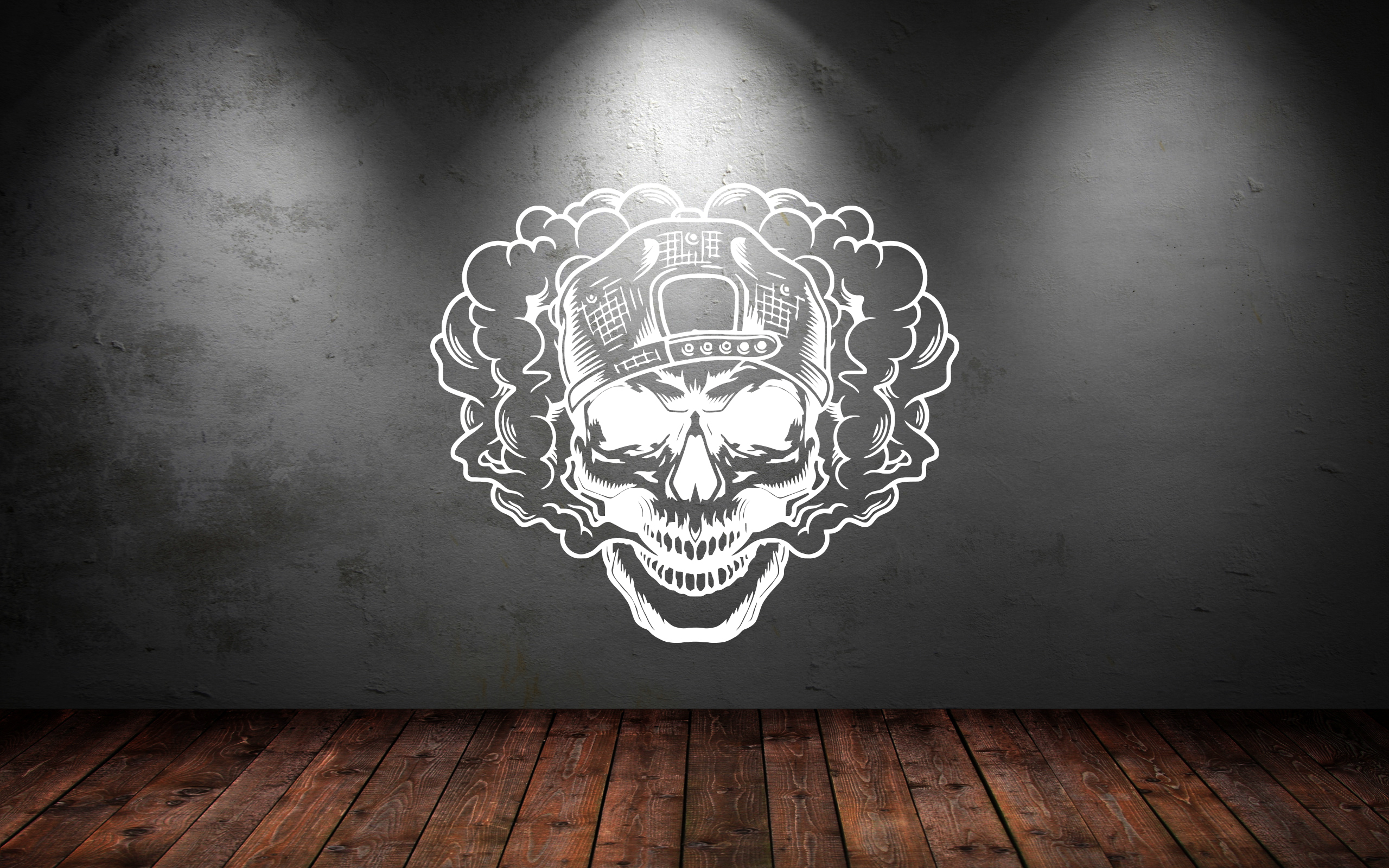 Skull And Smoke Stickers Vape Emblem Logo Wall Sticker Vinyl | Inspire ...