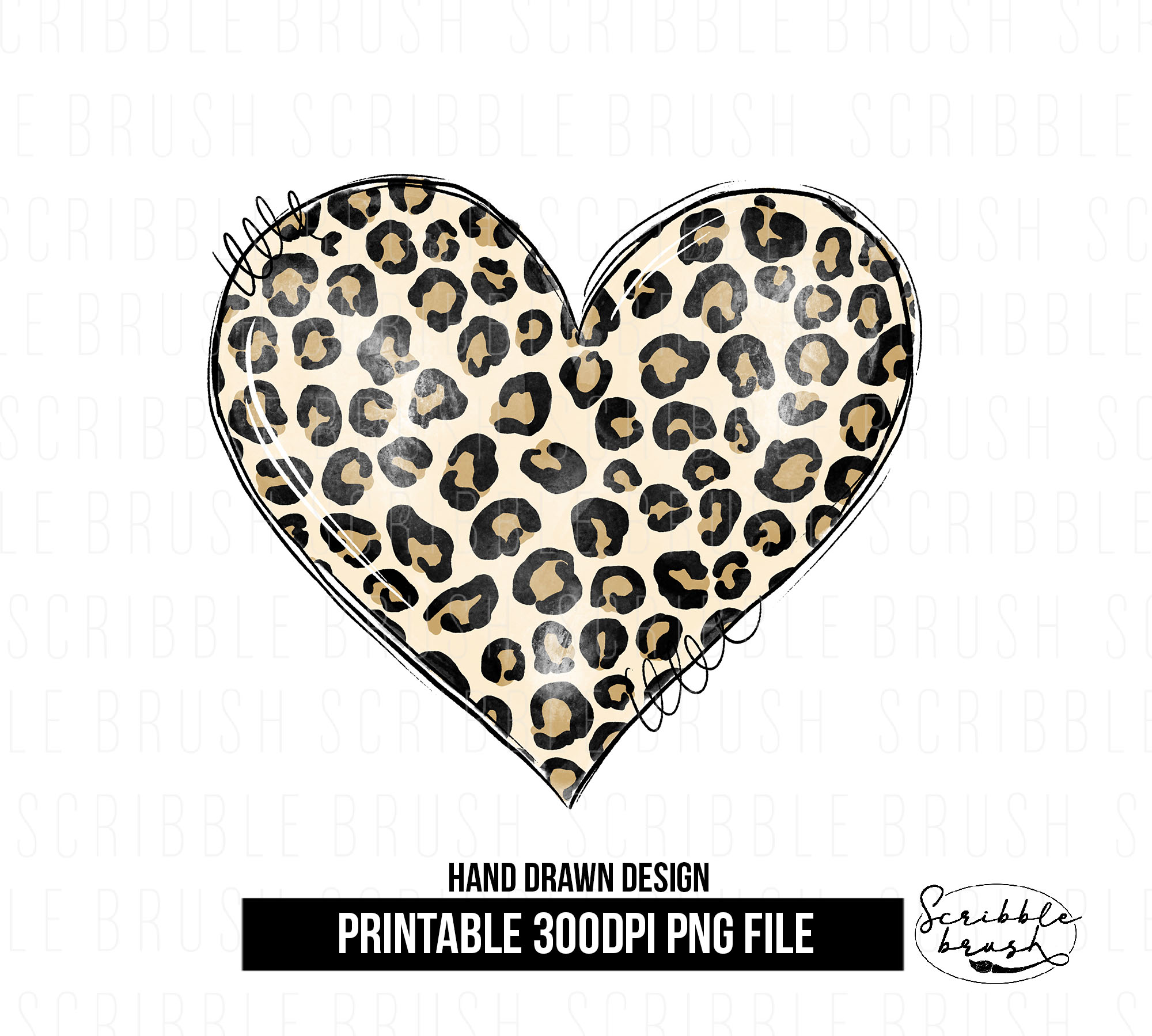 Leopard Print Heart Sublimation Frame PNG Design | Inspire Uplift