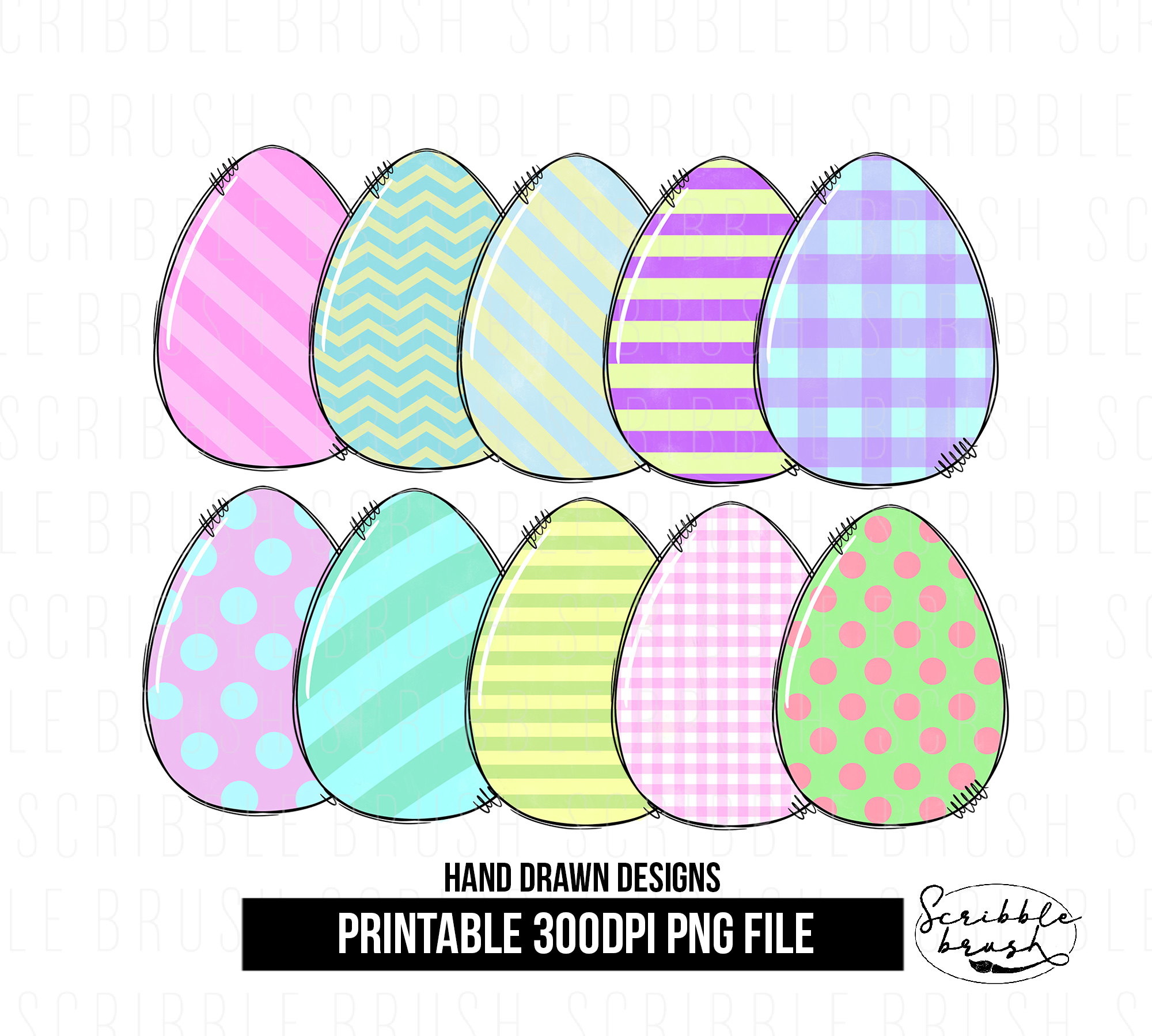Patterned Easter Eggs Sublimation PNG Designs Bundle | Inspire Uplift