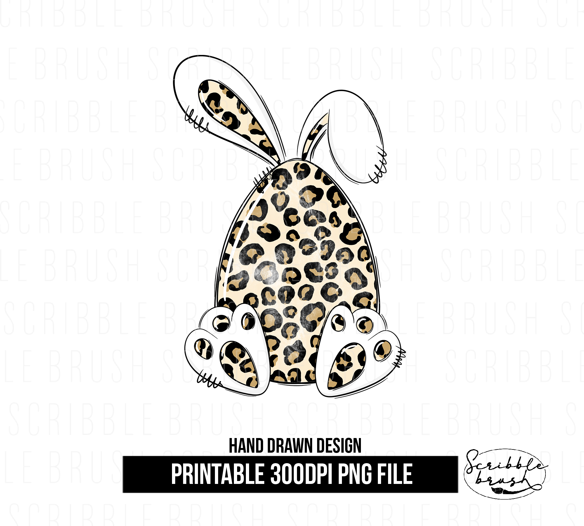 Leopard Print Easter Bunny Egg Sublimation PNG Design | Inspire Uplift