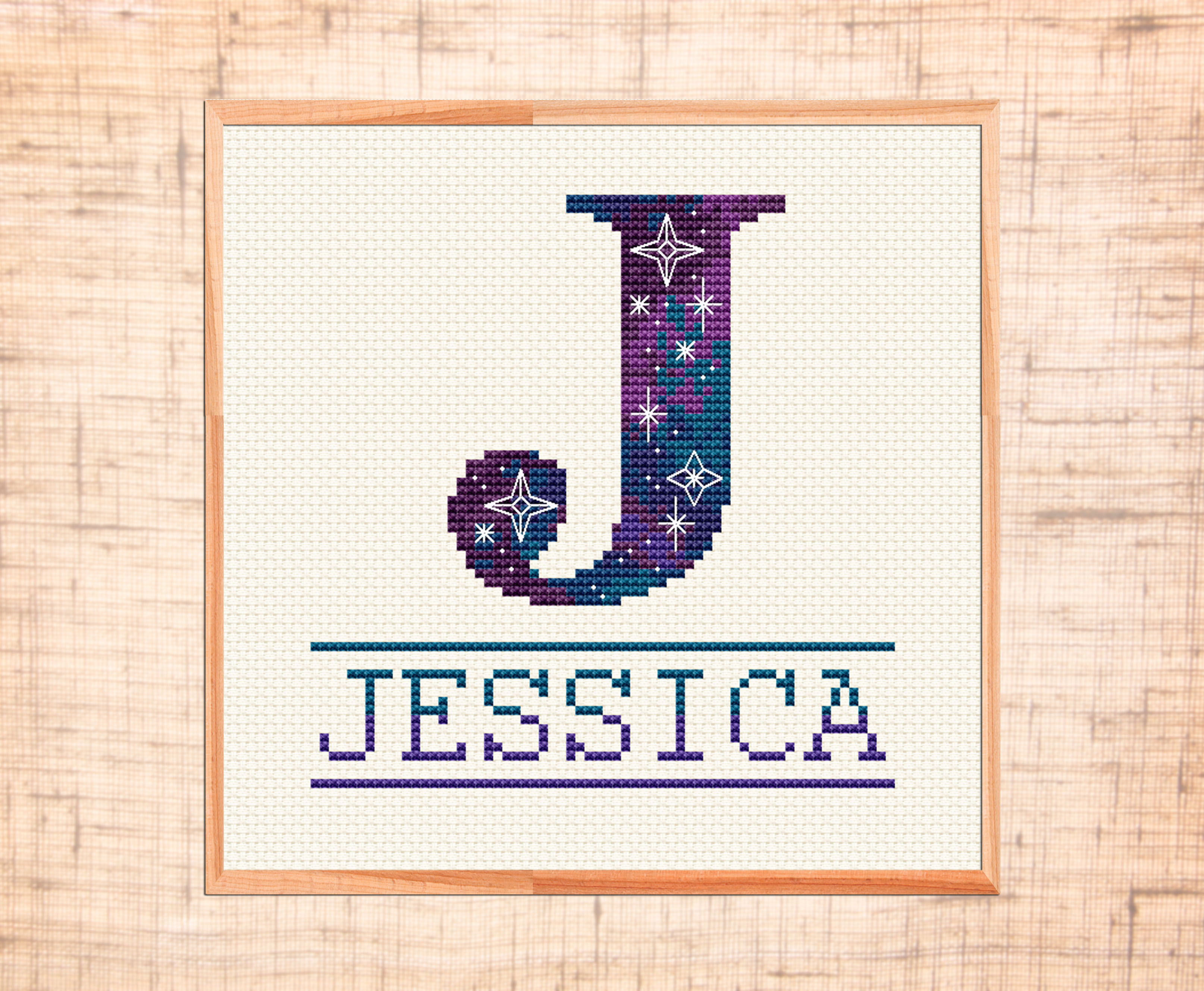 Monogram J cross stitch pattern Baby name cross stitch Custo | Inspire ...