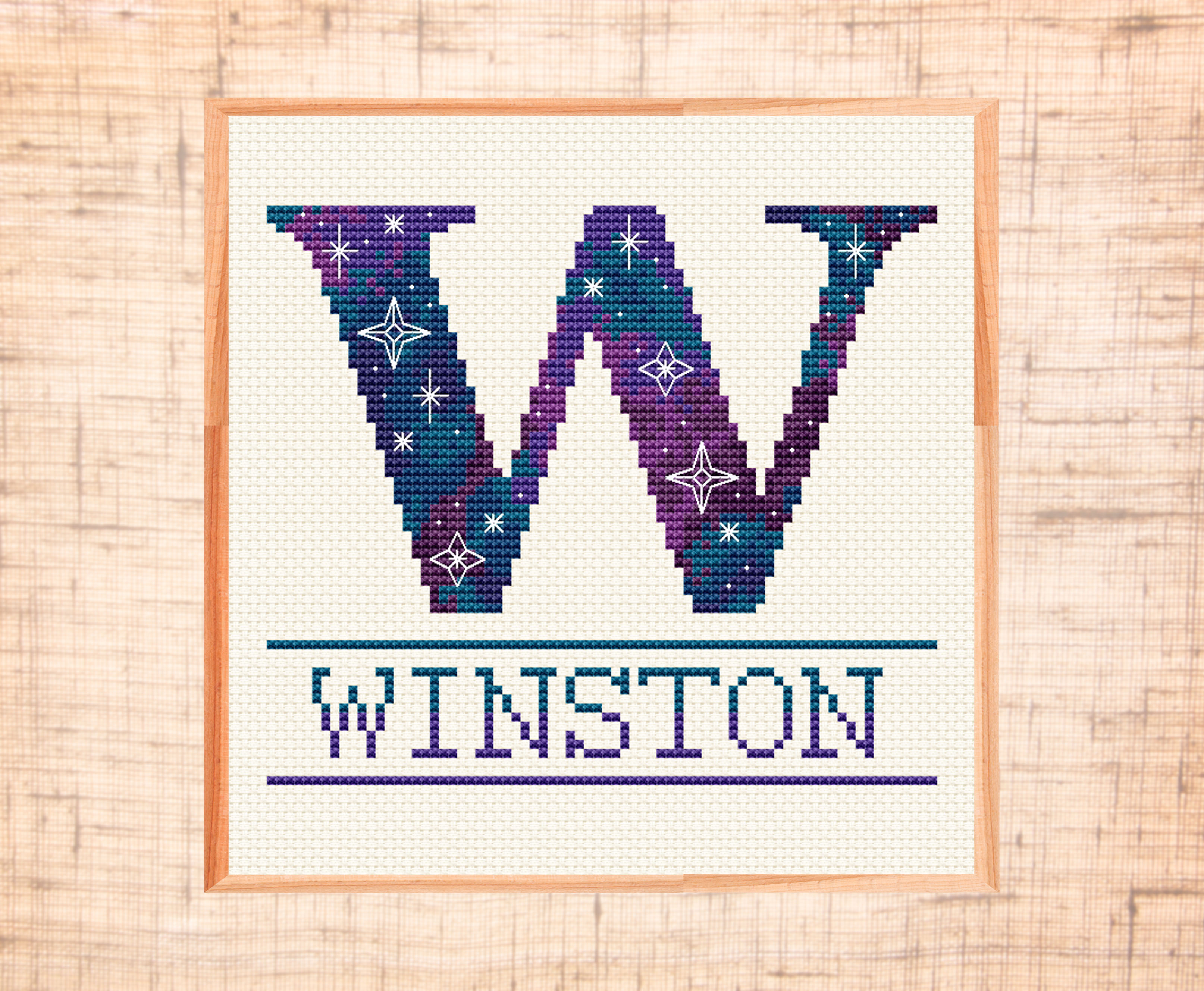 Monogram W cross stitch pattern Modern cross stitch PDF Lett | Inspire ...
